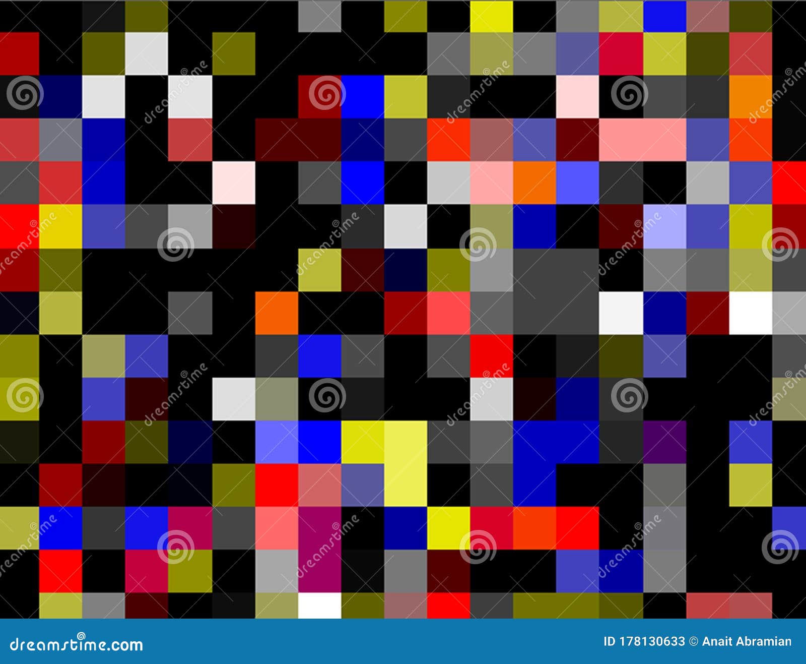 Abstract Multicolored Horizontal and Vertical Squares, Dynamic Modern ...