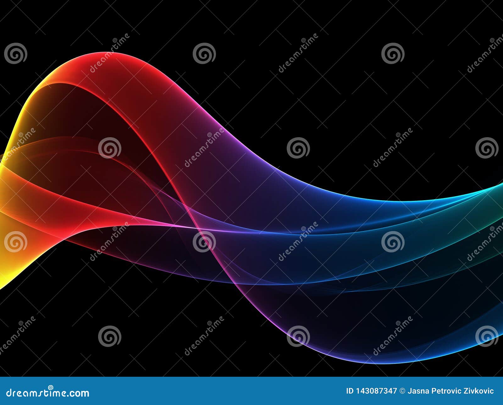 Abstract Multicolored Light Waves Background Stock Illustration