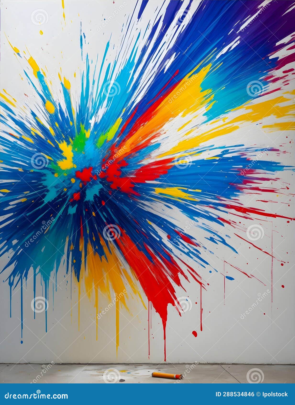Abstract Multicolored Liquid Paint Splash on Backdrop Stock ...