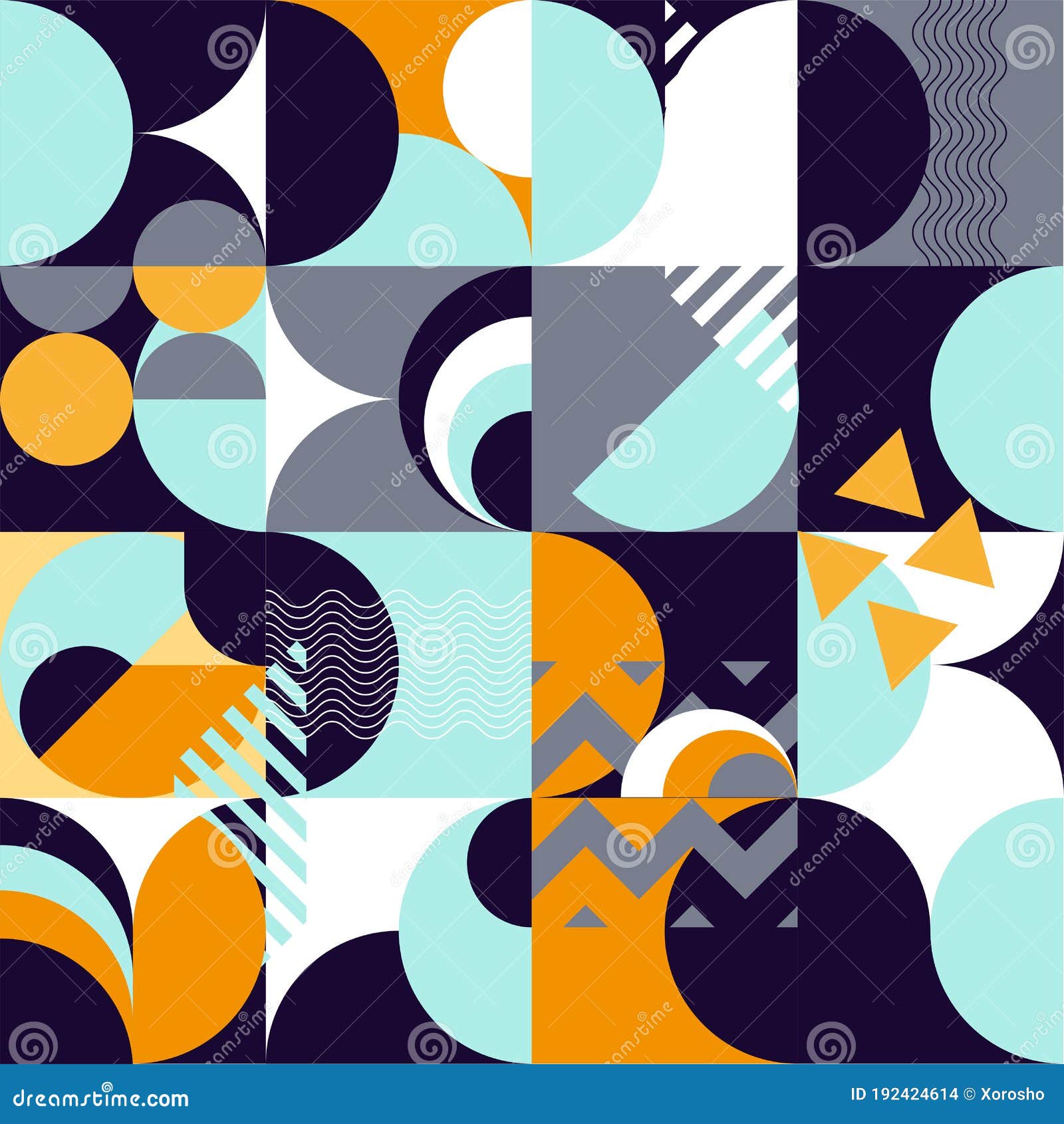 Abstract Multicolored Patten of Primitive Geometric Shapes Stock ...