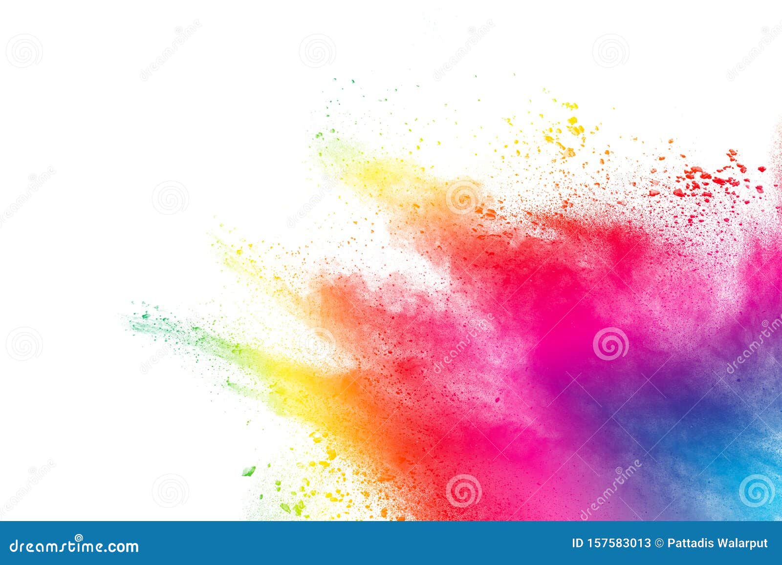Abstract Multicolored Powder Explosion. Color Dust Particle Splash on ...
