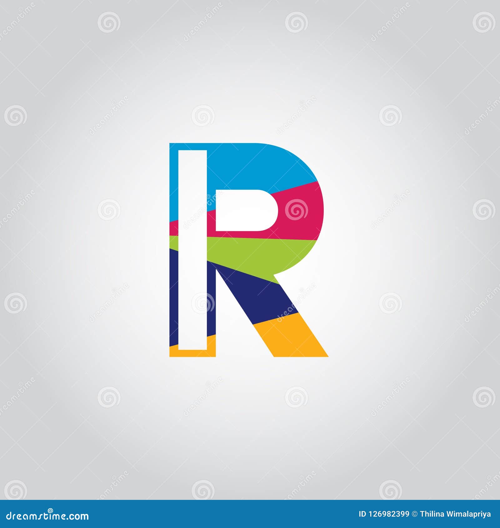 Abstract Multicolored R Letter Logo Design Vector Icon Stock Vector ...