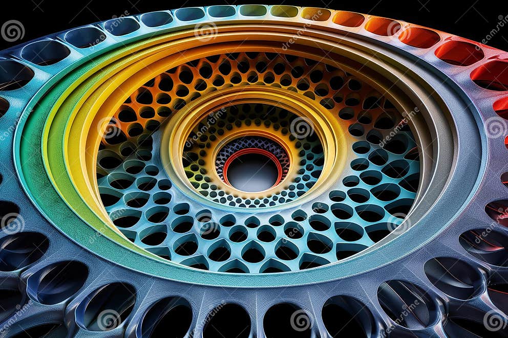 Abstract Multicolored Ring Structure with Intricate Patterns and ...