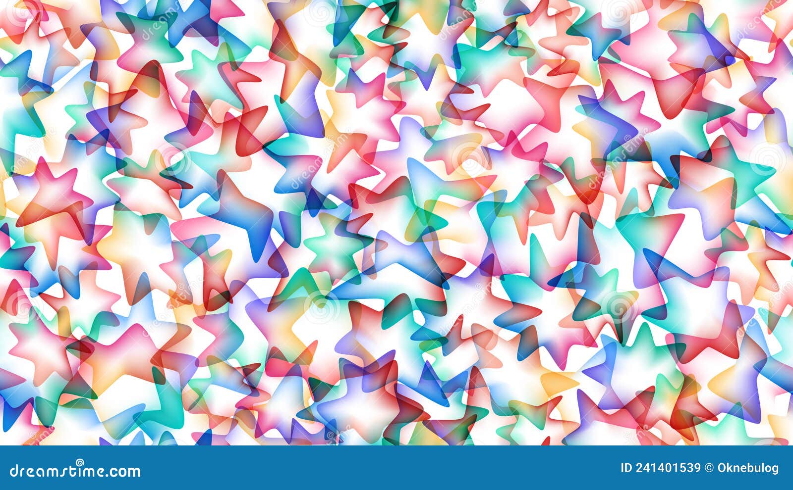 Multicolored Abstract Seamless Pattern of Overlapping Transparent Stars ...