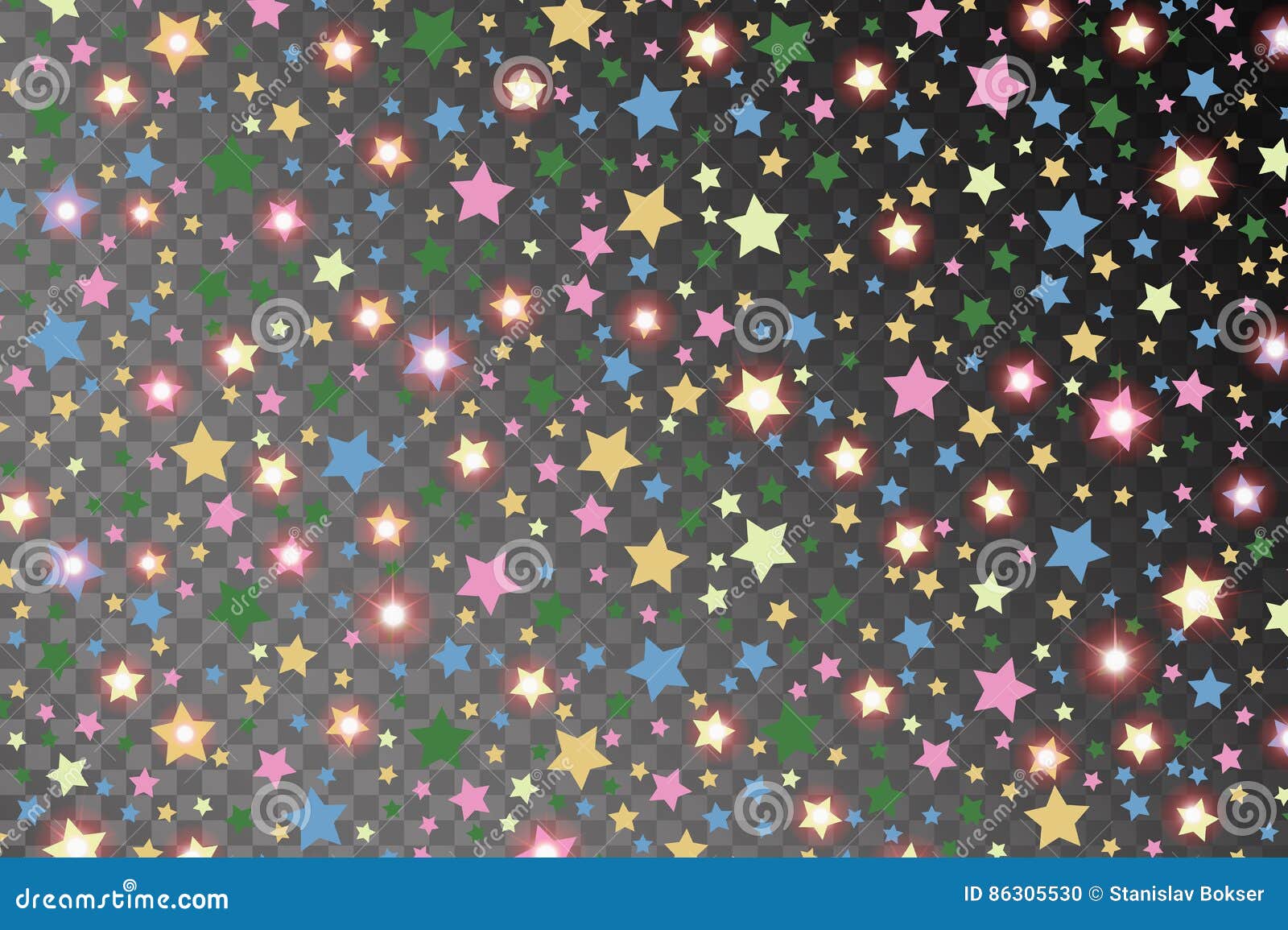 Abstract Multicolored Starfall Effect Pattern Isolated On Transparent ...