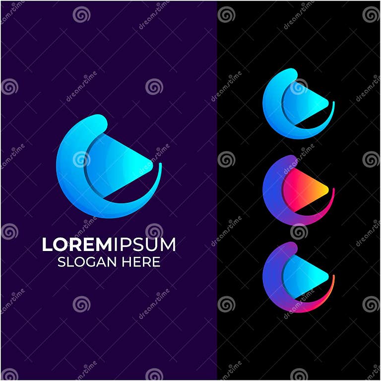 Abstract Multimedia Logo Design Stock Illustration - Illustration of ...