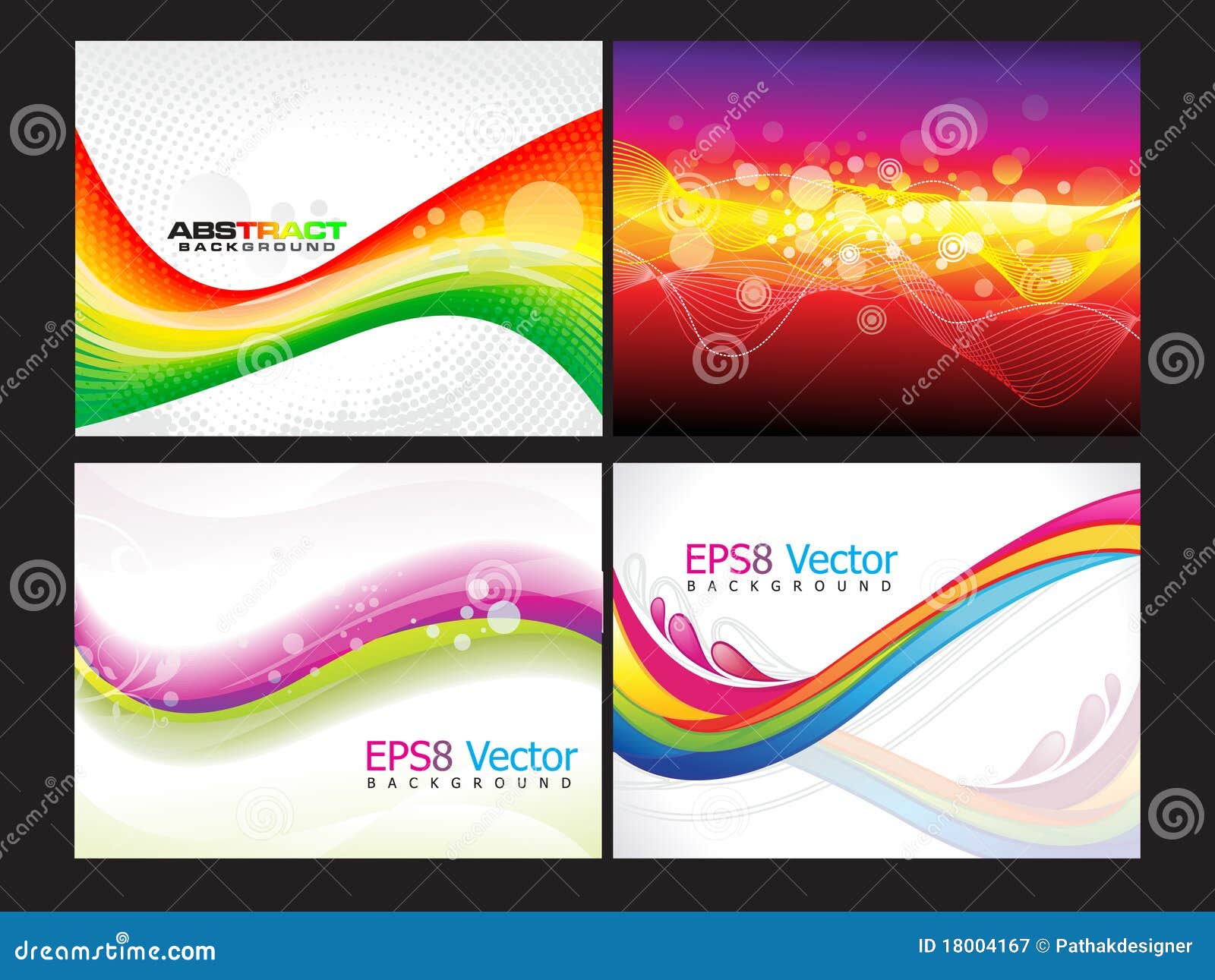 Abstract Multiple Background Set Stock Vector - Illustration of strip ...