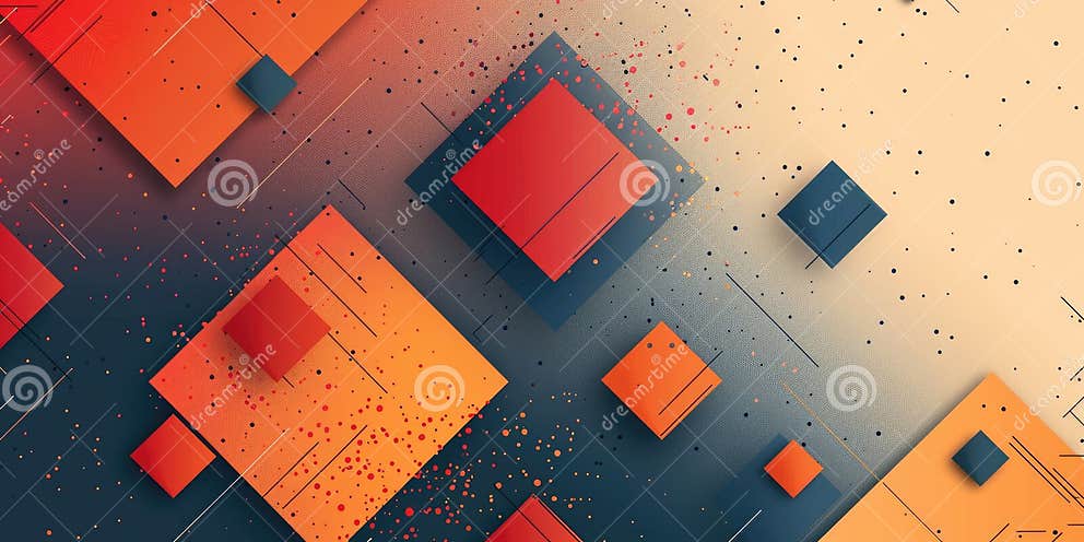 The Abstract Multiple Colored Square Gathering in the Bright Background ...