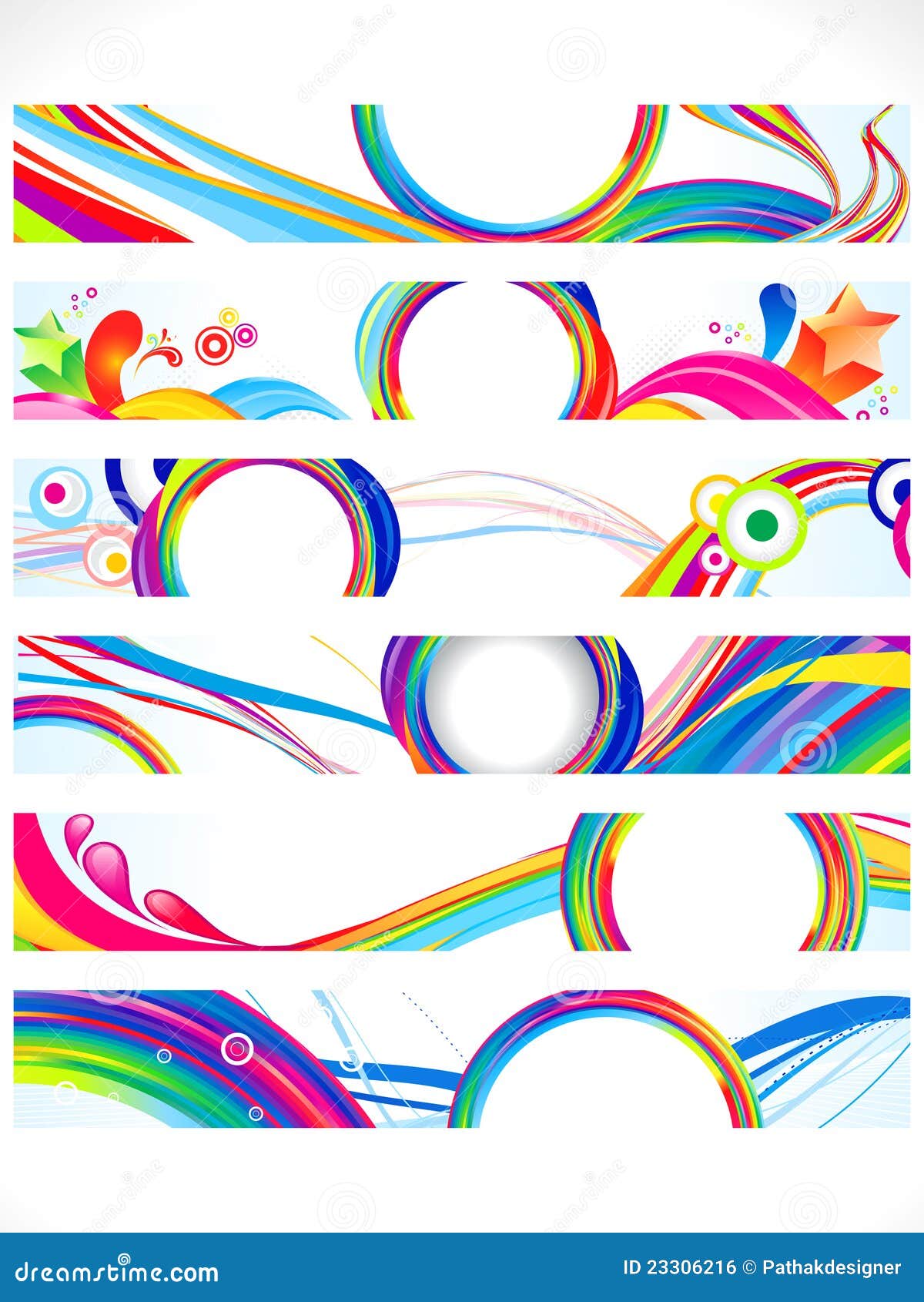 Abstract Multiple Colorful Web Banners Stock Vector - Illustration of ...