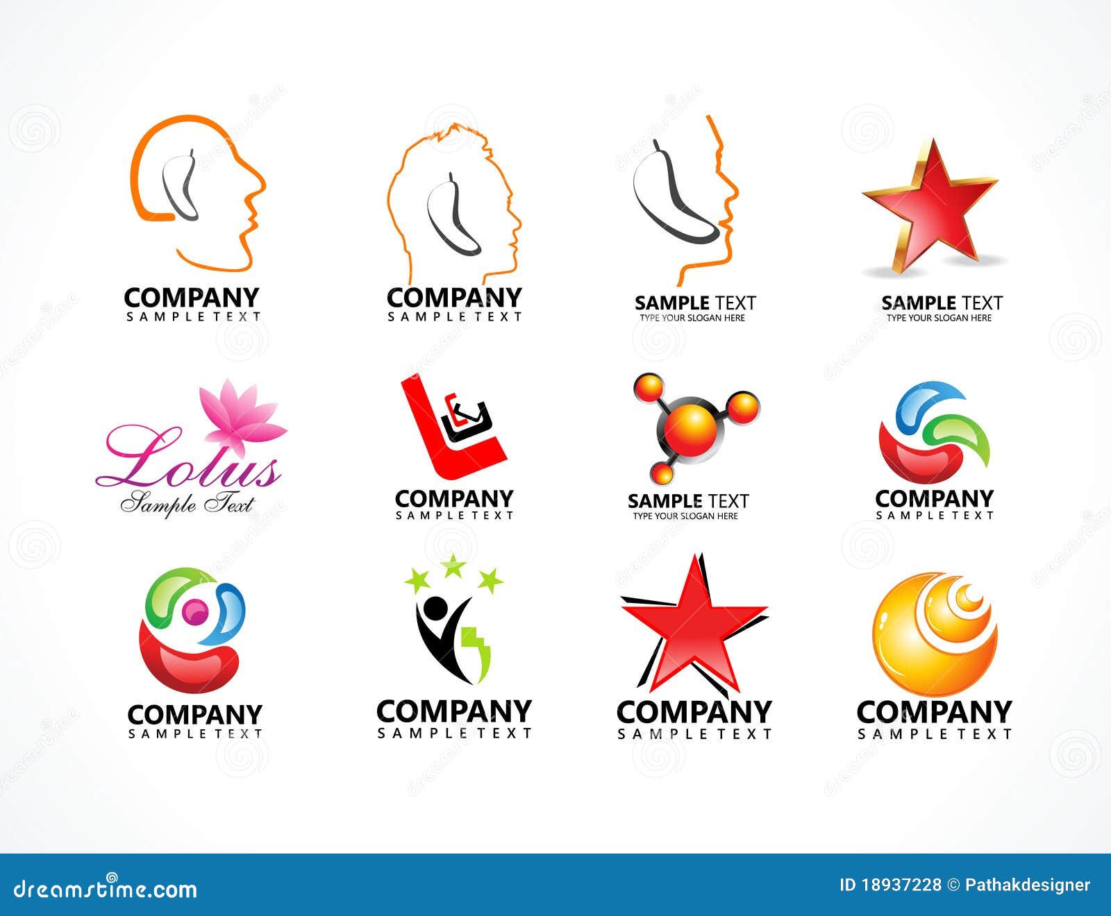 Abstract Multiple Logo Icons Stock Vector - Illustration of brand ...