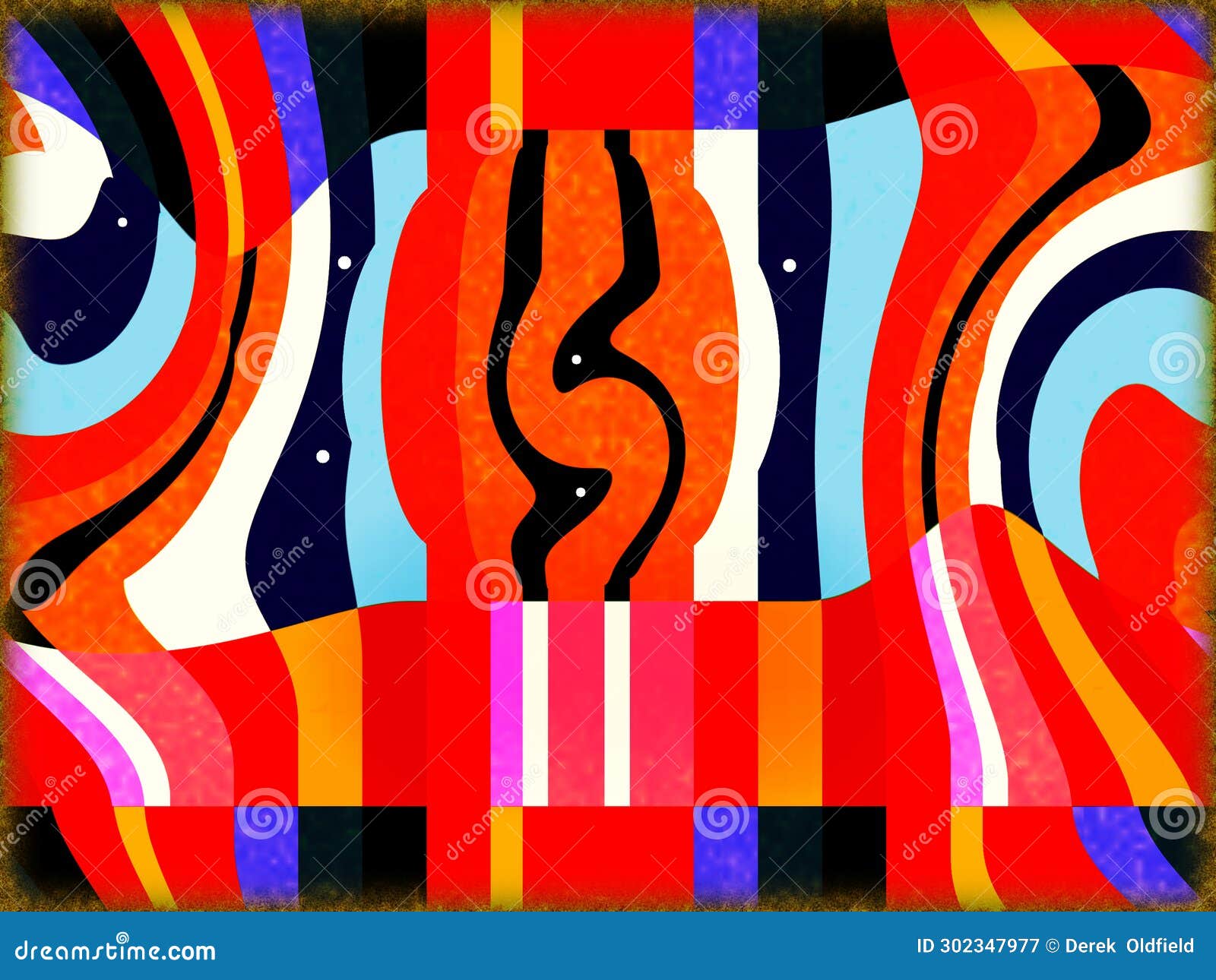 Abstract, Multiple Patterns, 3d, with Curves Stock Illustration ...
