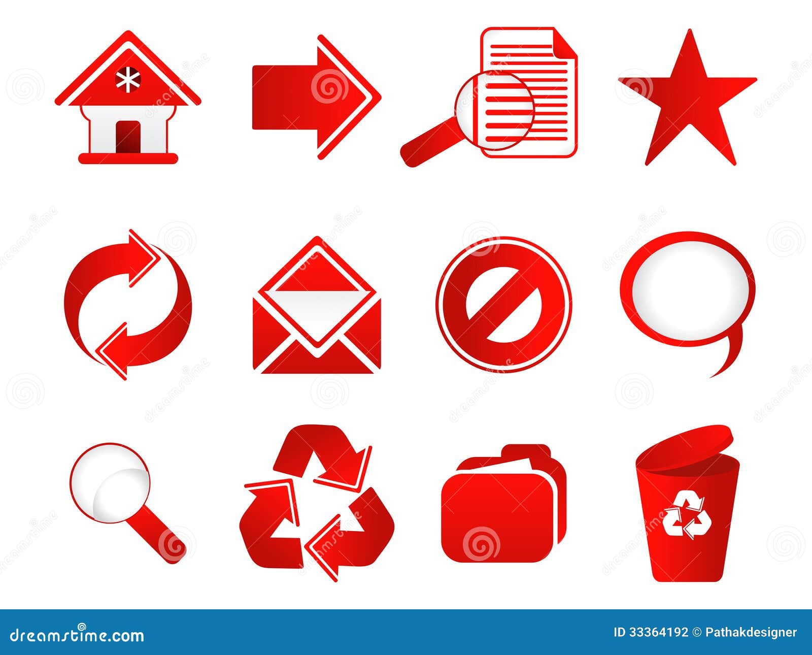 Abstract Multiple Red Web Icon Set Stock Vector - Illustration of star ...