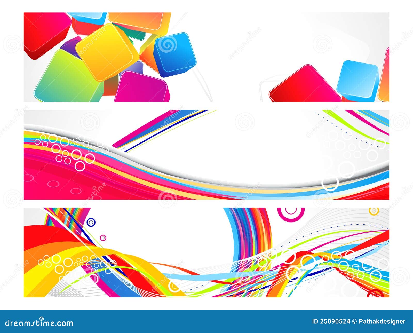 Abstract Multiple Web Banners Background Stock Vector - Illustration of ...