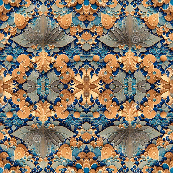 Abstract Multitude of Leaves Design Mirror Pattern. Pattern Mirrored ...