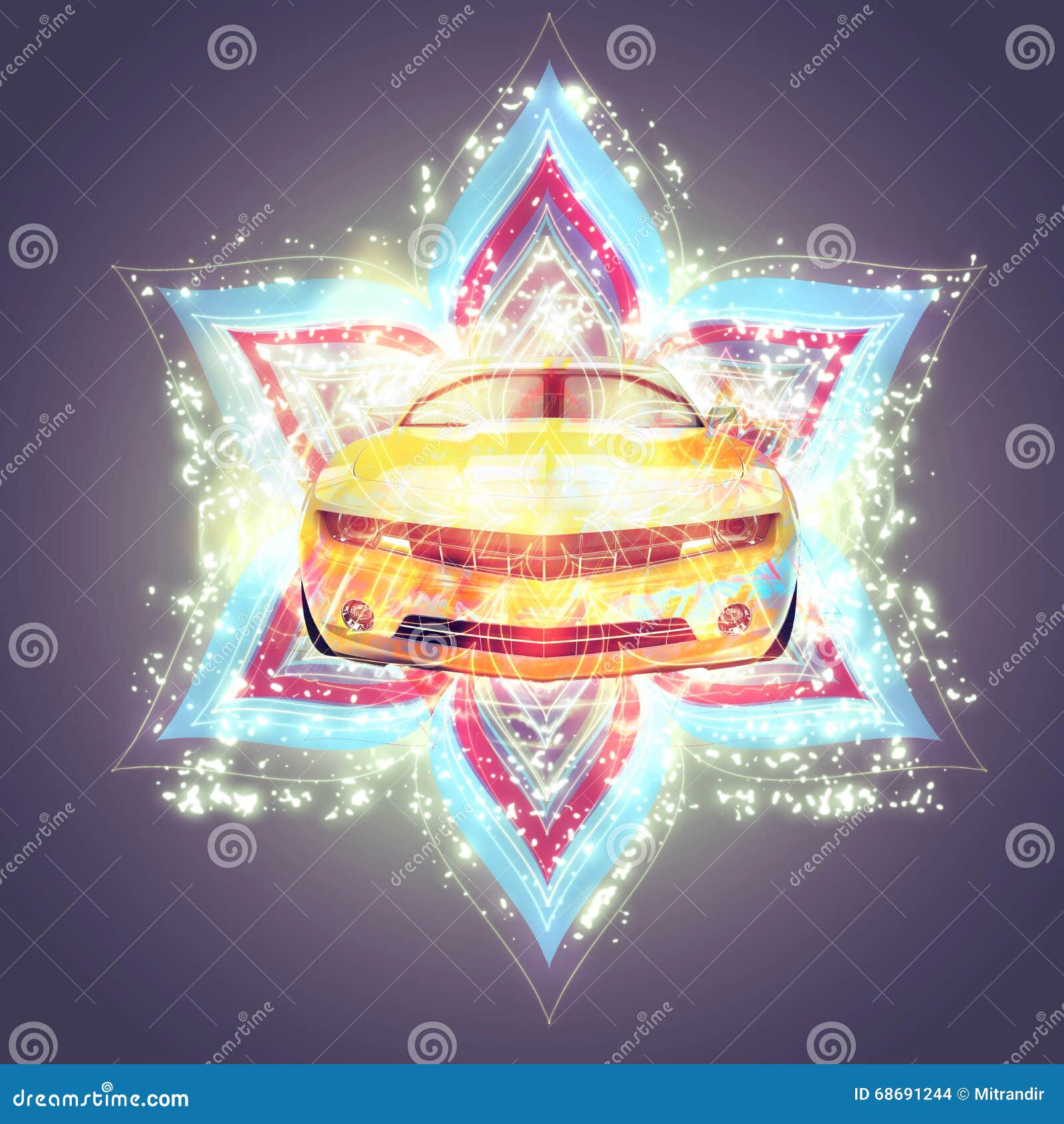 Abstract Muscle Car Illustration Stock Illustration - Illustration of ...