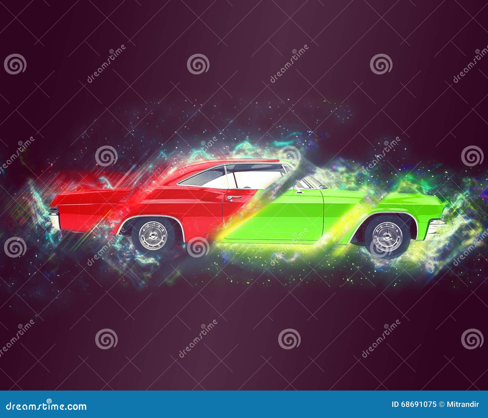 Abstract Muscle Car Illustration Stock Illustration - Illustration of ...