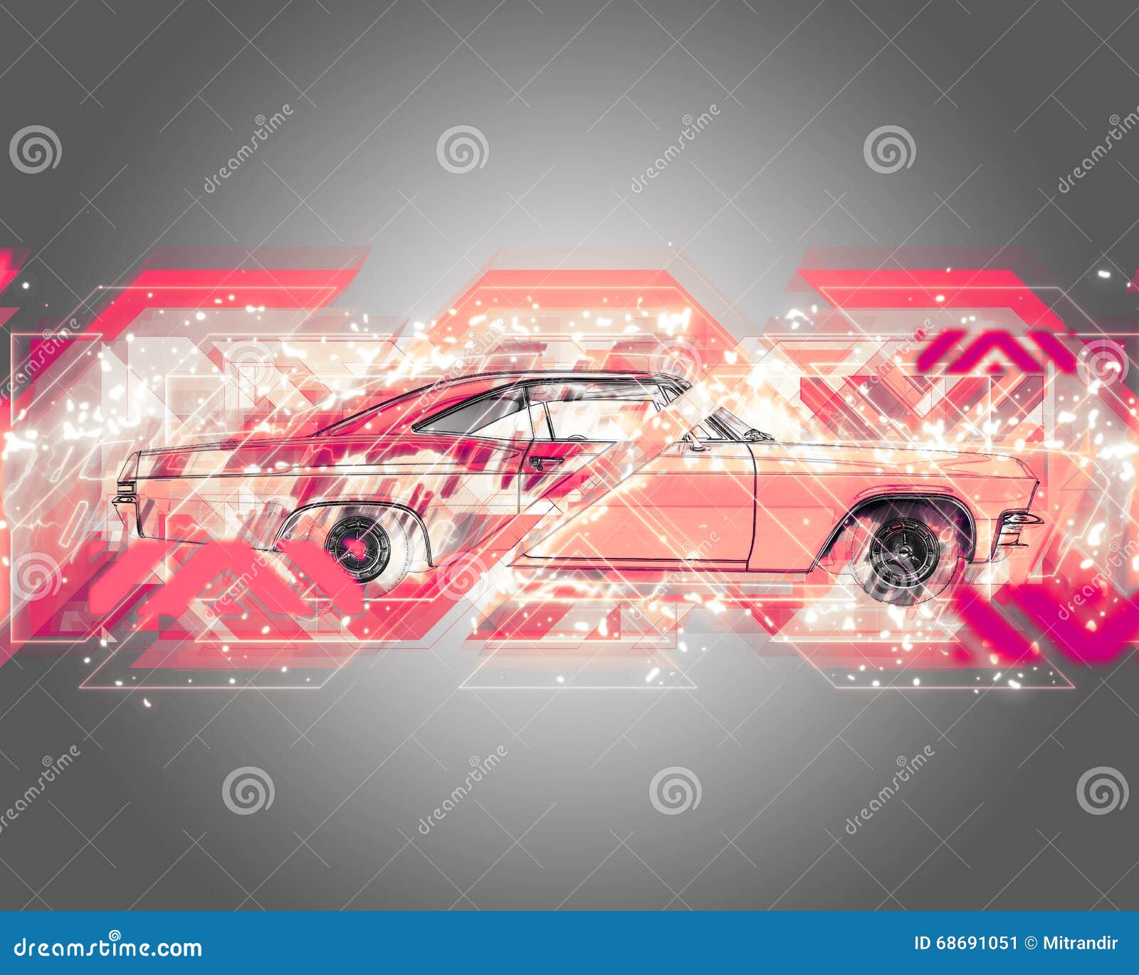 Abstract Muscle Car Illustration Stock Illustration - Illustration of ...