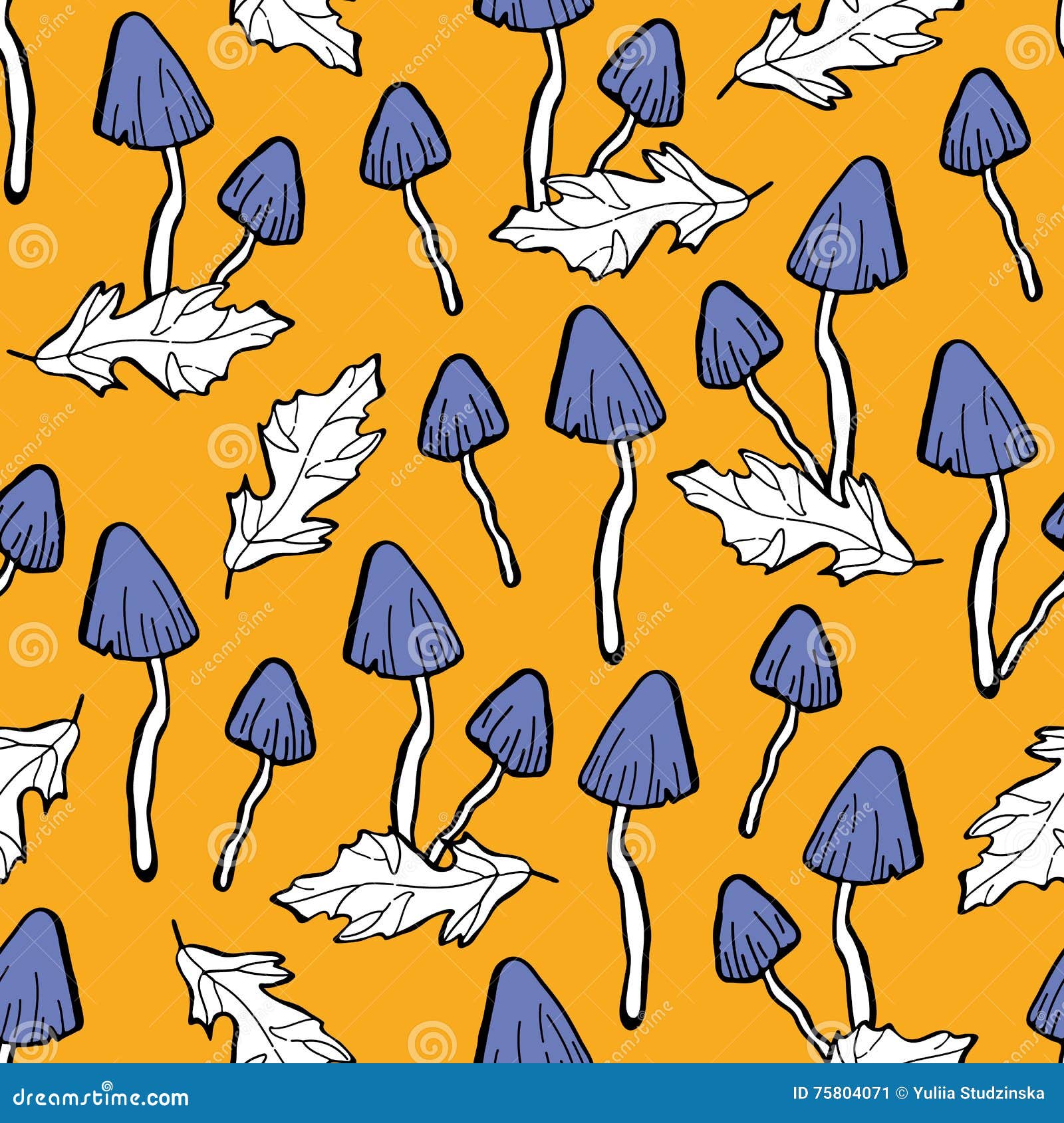 Abstract mushroom pattern. stock vector. Illustration of endless - 75804071