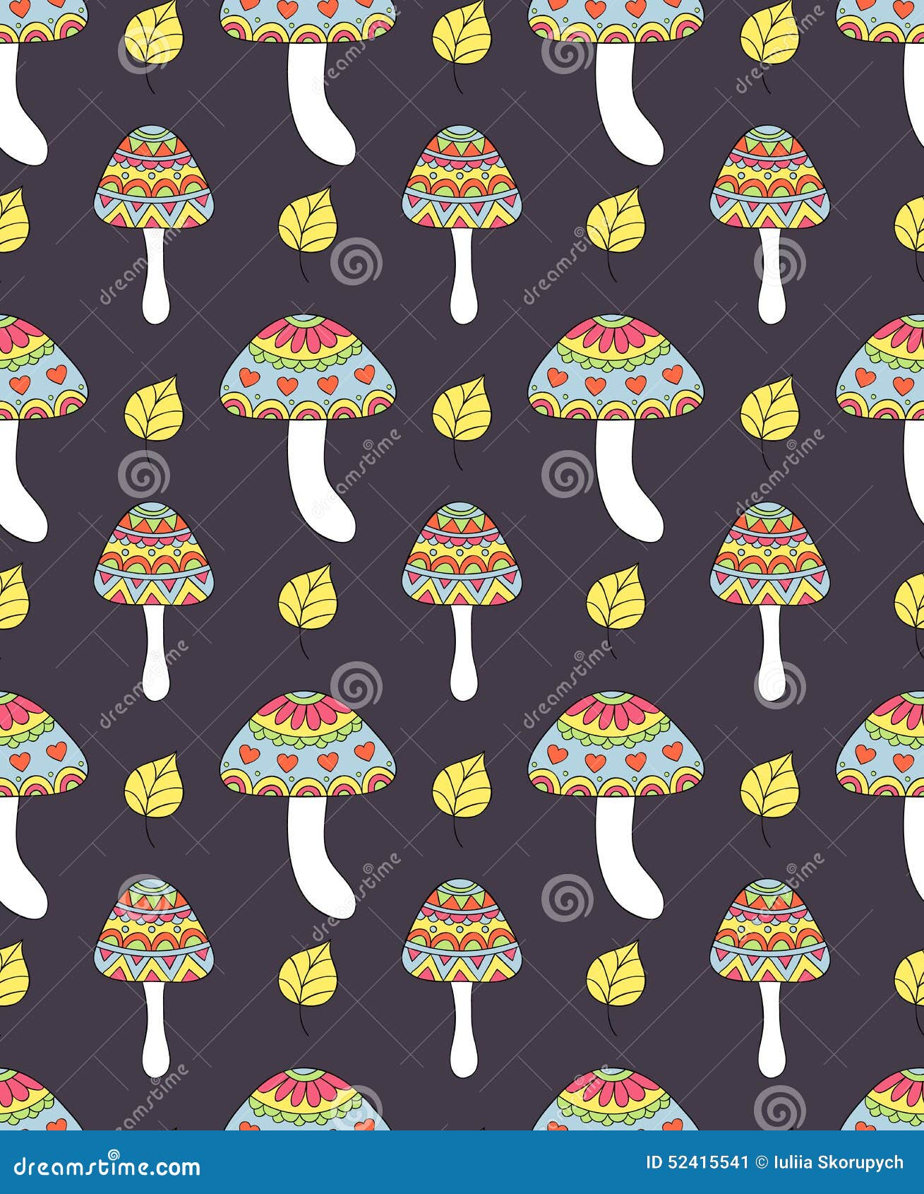 Abstract mushrooms stock vector. Illustration of plant - 52415541