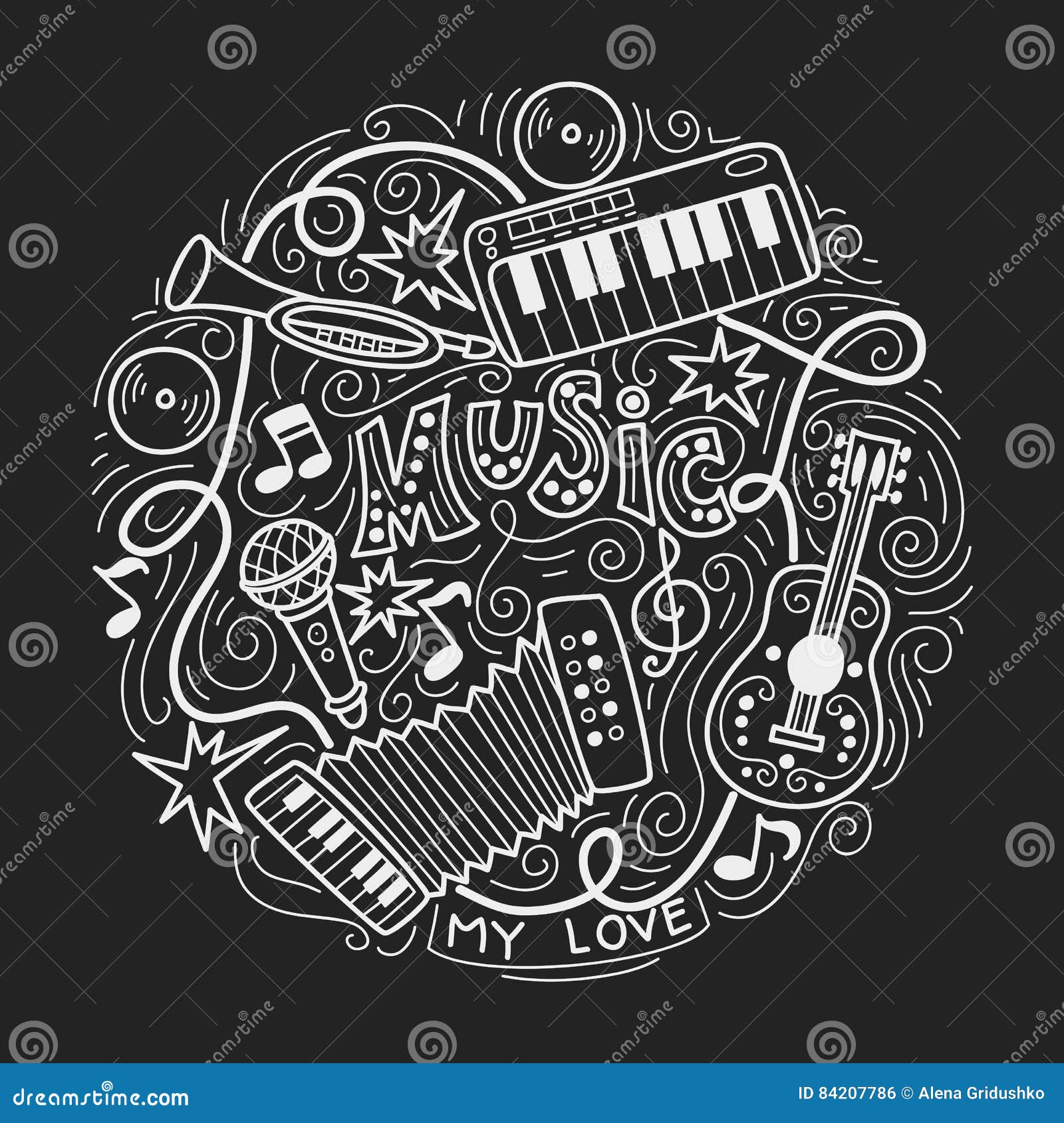 Abstract Music Background ,Collage with Musical Instruments. Stock ... Abstract Music Background ,Collage with Musical Instruments. Stock ...