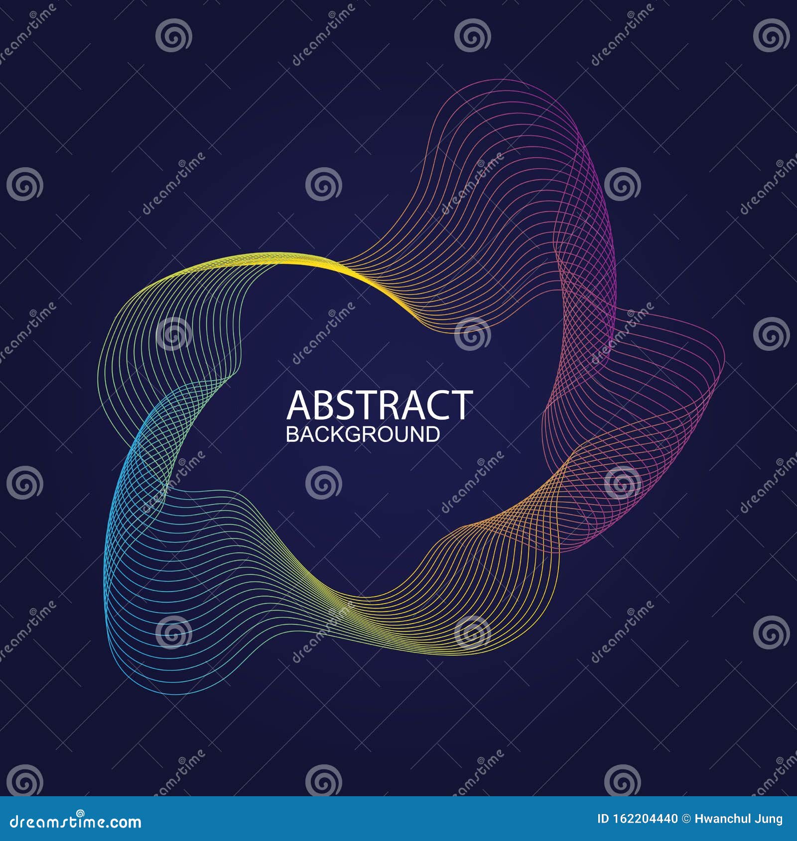 Abstract Music Background with a Dynamic Waves and Particles ...