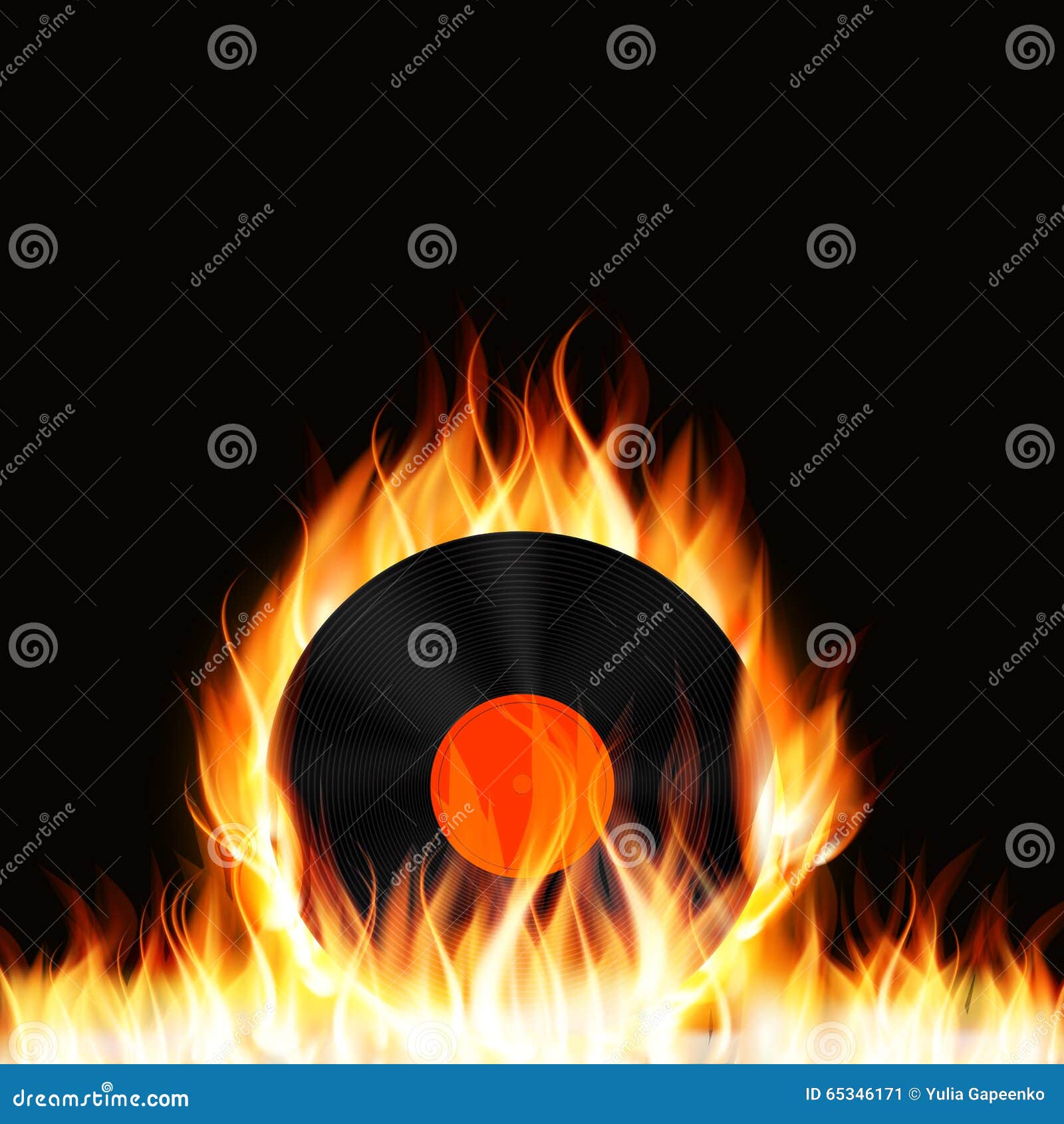 Abstract Music Background with Fire Vector Stock Vector - Illustration ...