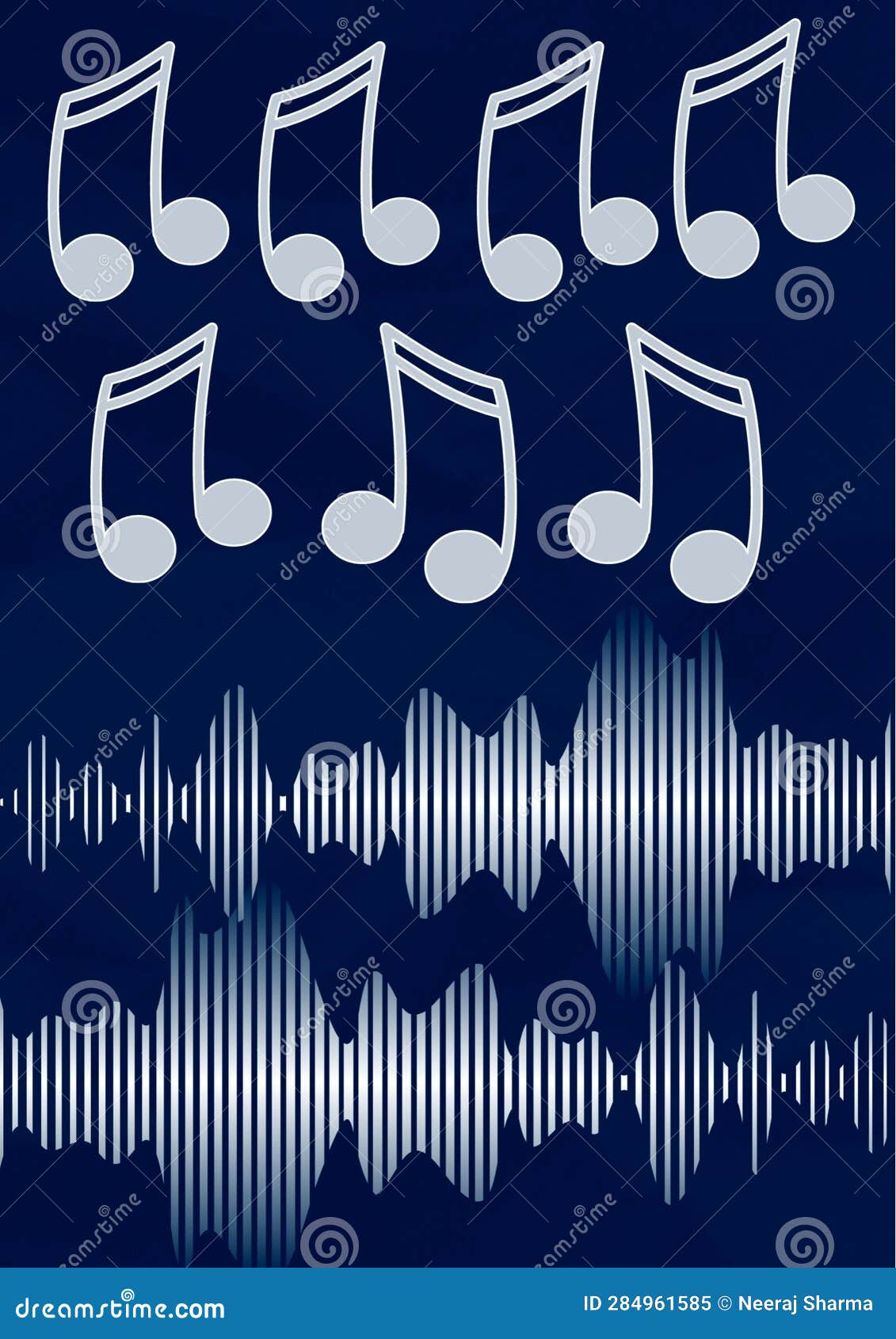 Abstract Music Background with Music Notes Stock Illustration ...