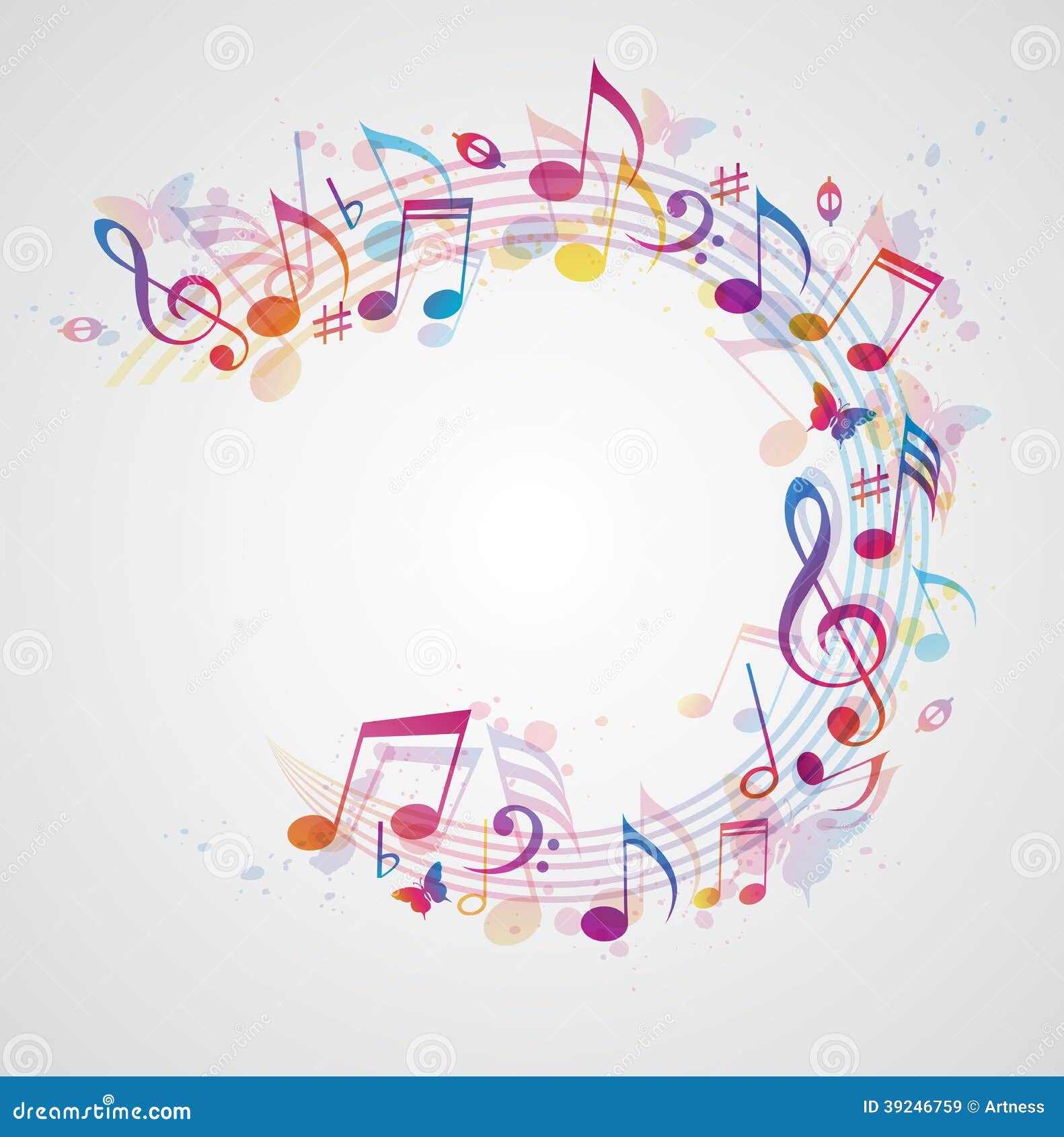 Abstract Music Background with Notes Stock Vector - Illustration of ...