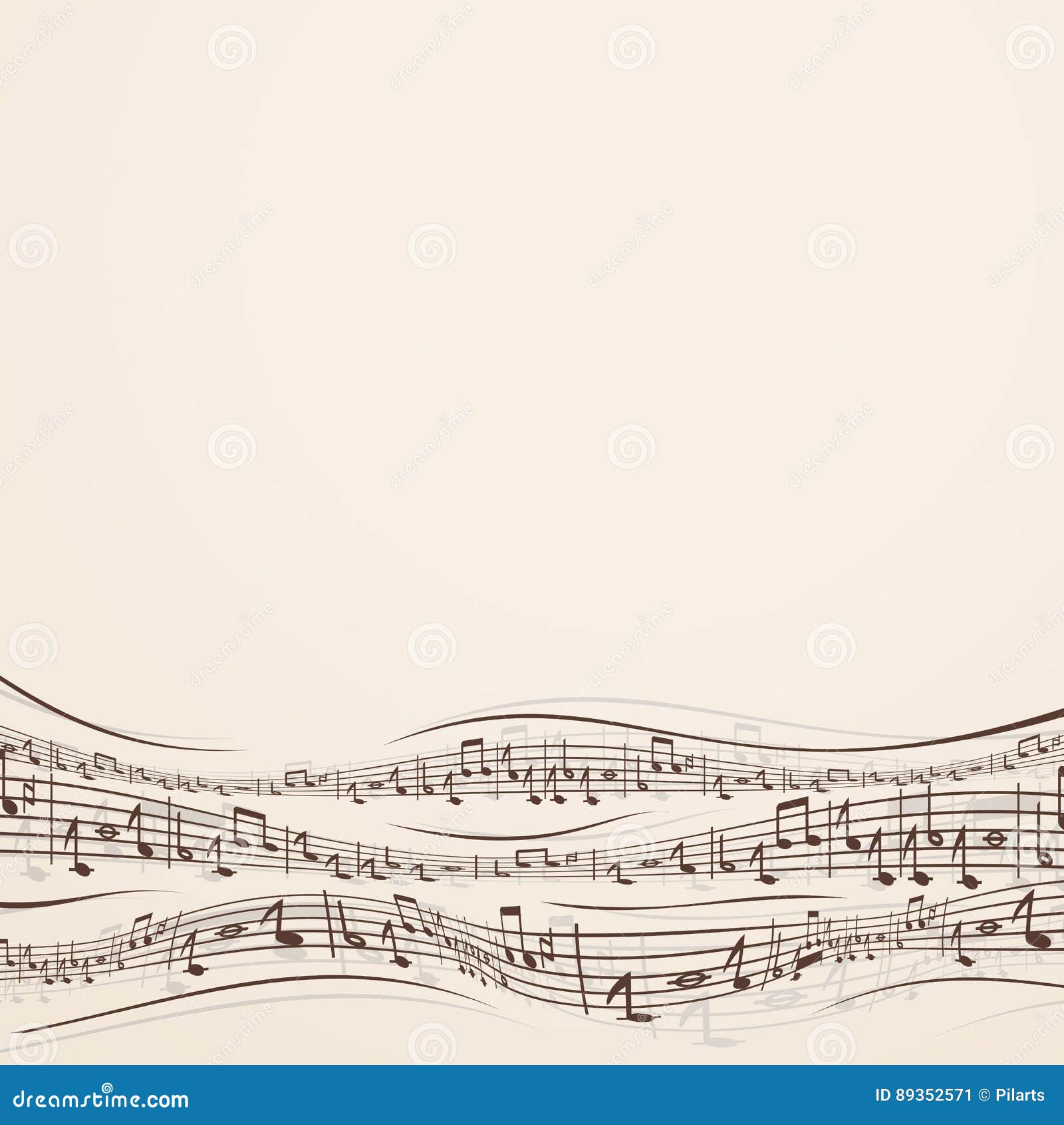 Abstract Music Background with Random Note Stock Vector - Illustration ...