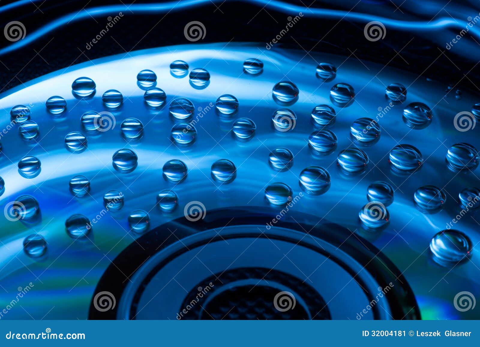 Abstract Music Background, Water Drops on CD/DVD Stock Image - Image of ...