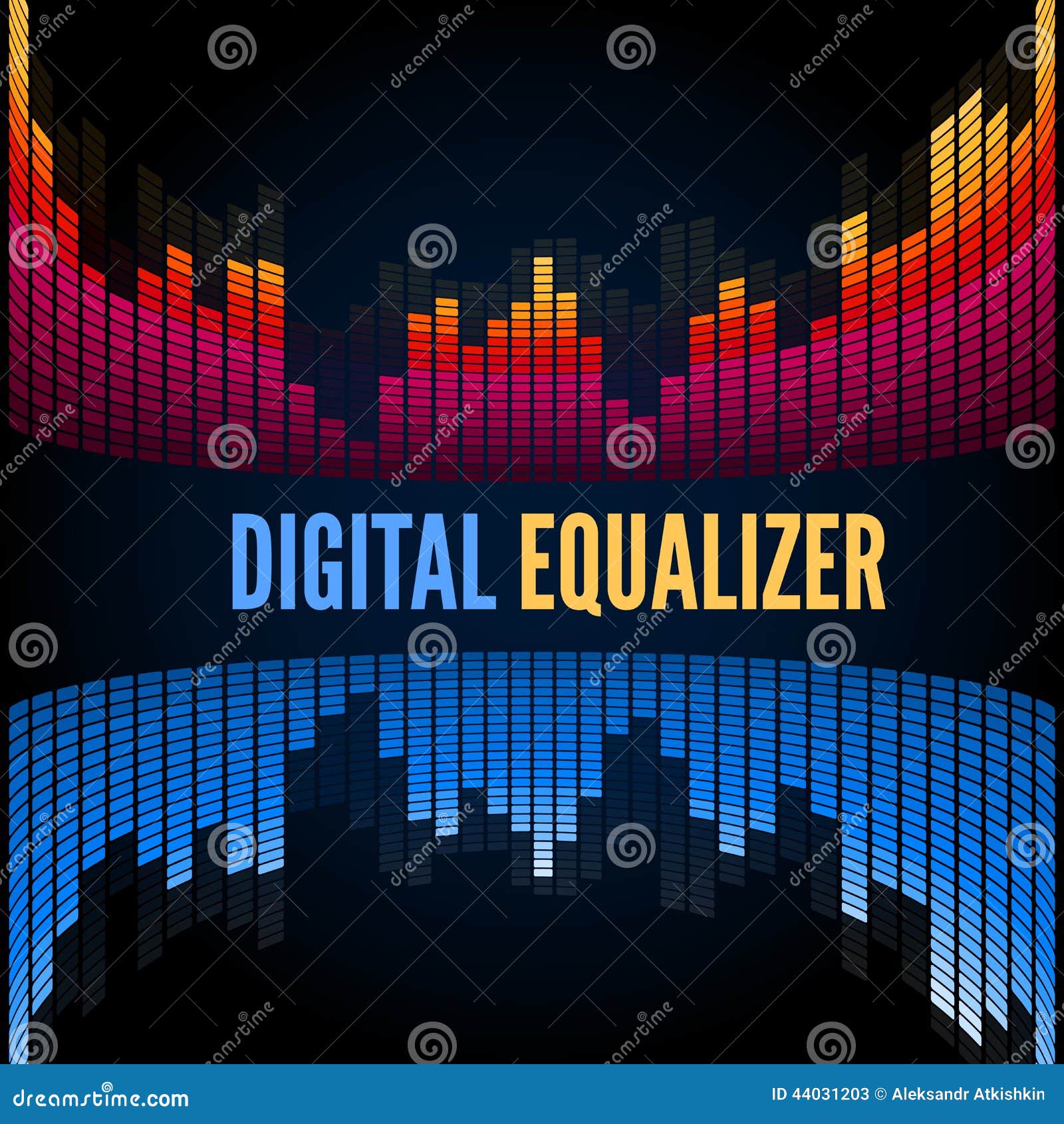 Abstract music equalizer. stock vector. Illustration of play - 44031203