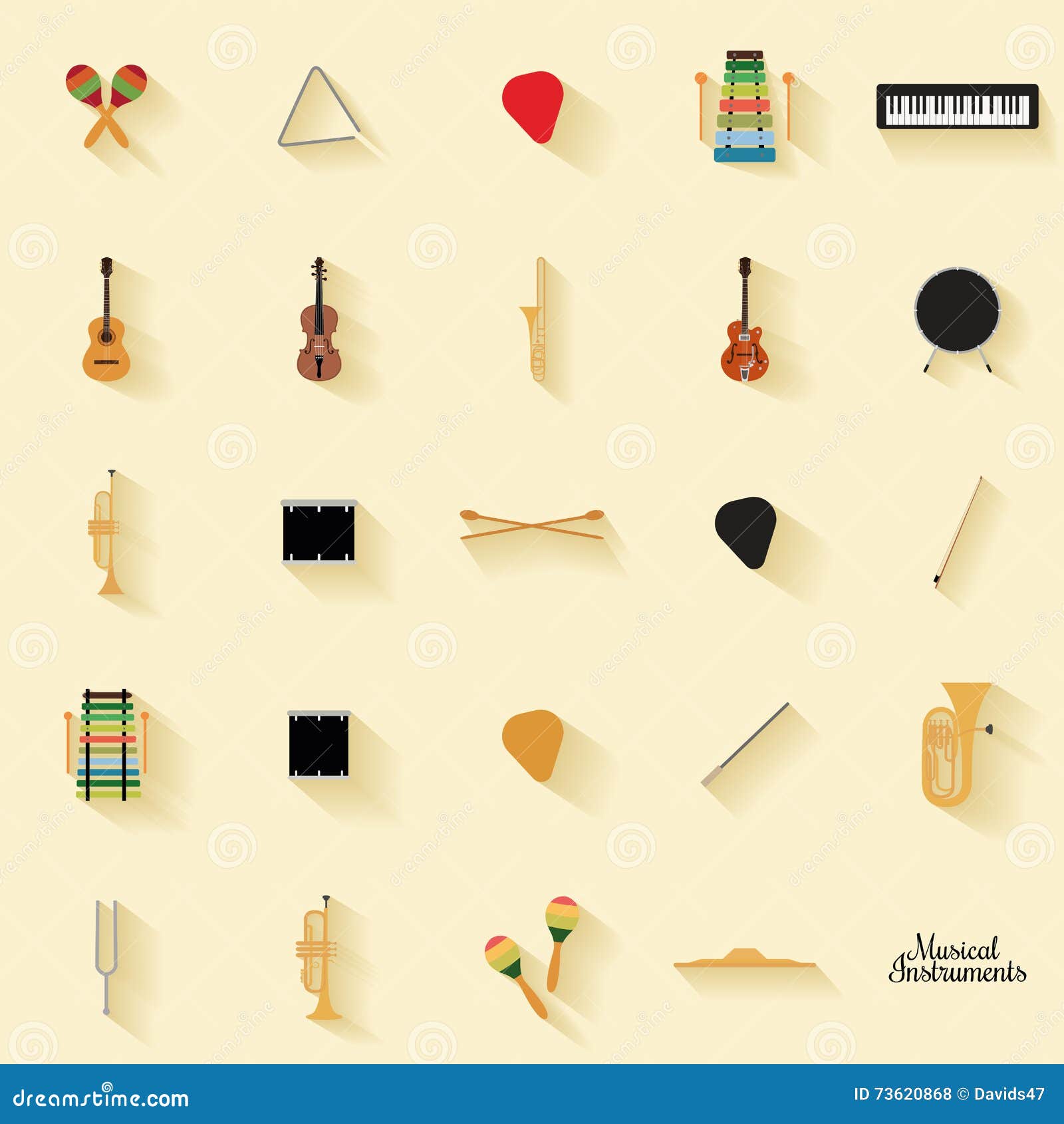 Abstract music instruments stock vector. Illustration of drum - 73620868