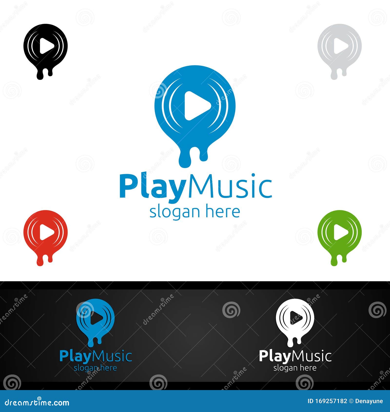 Abstract Music Logo with Note and Play Concept Stock Vector ...