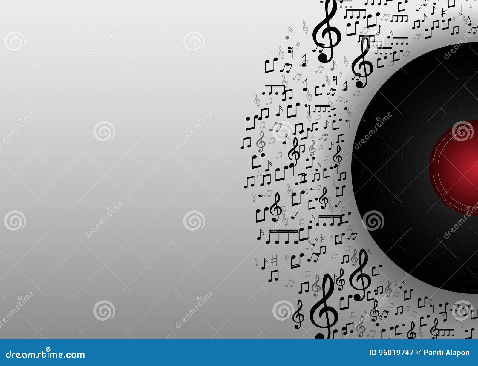 Abstract Music with Note Disk Background Stock Vector - Illustration of ...