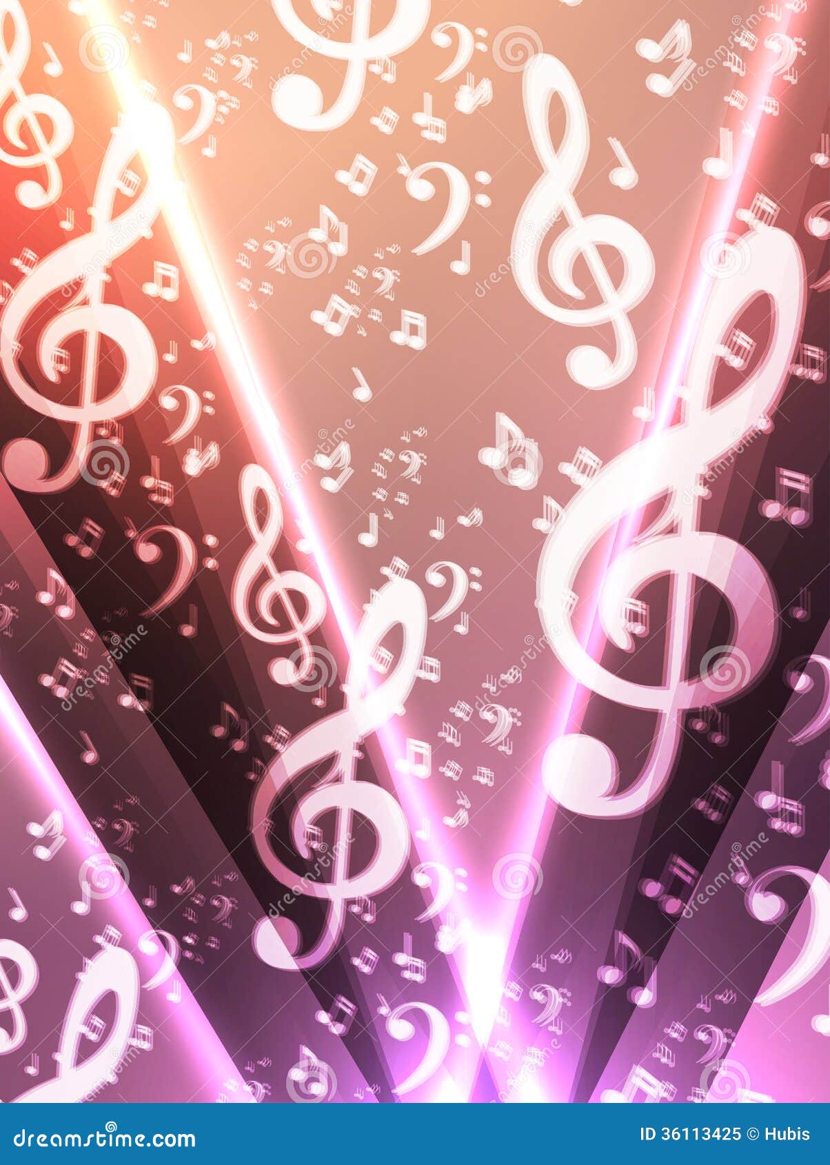 Abstract Music Notes Background Stock Vector - Illustration of night ...