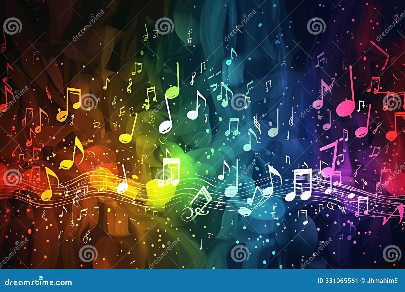 Abstract Music Notes Background Stock Illustration - Illustration of ...