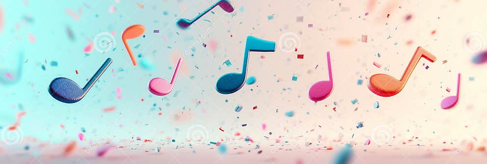 Floating Musical Notes. Abstract Music Notes Background Stock ...