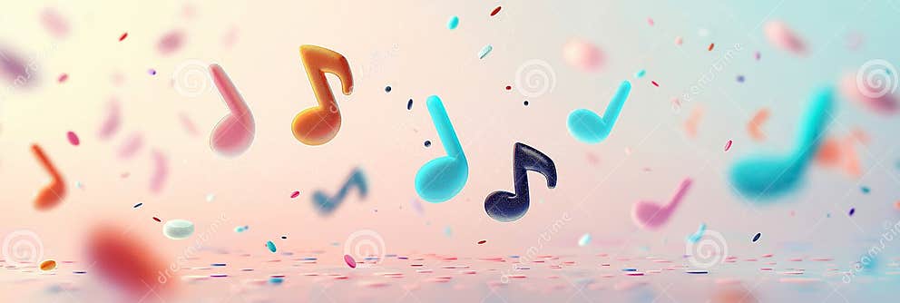 Floating Musical Notes. Abstract Music Notes Background Stock ...