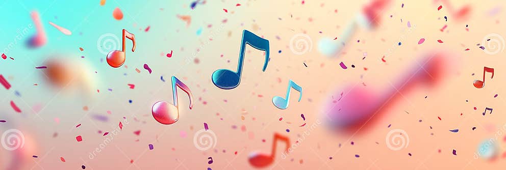 Floating Musical Notes. Abstract Music Notes Background Stock ...