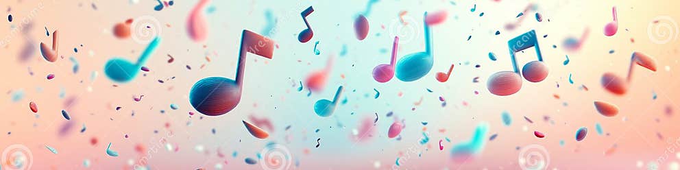 Floating Musical Notes. Abstract Music Notes Background Stock ...