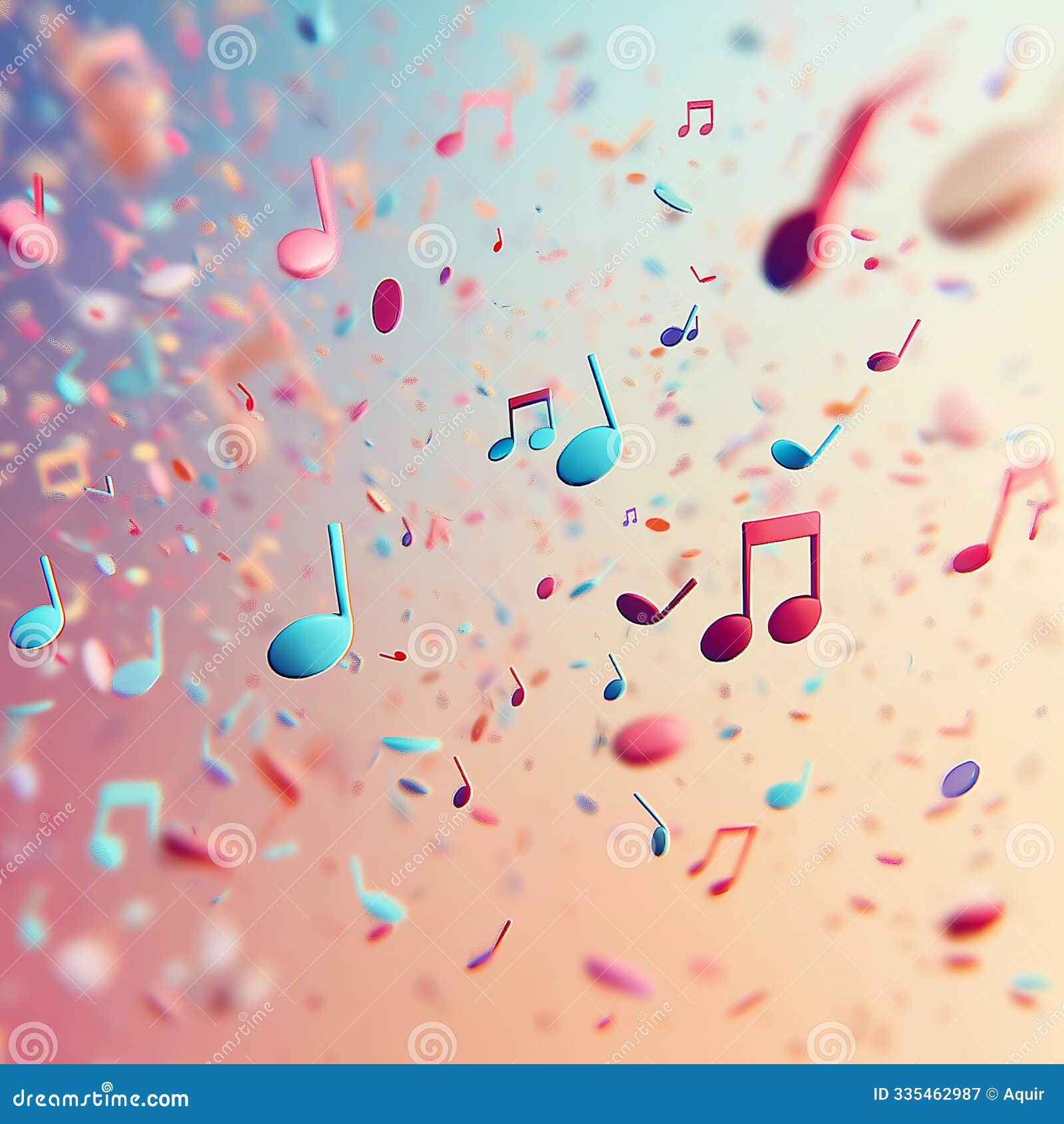 Floating Musical Notes. Abstract Music Notes Background Stock ...