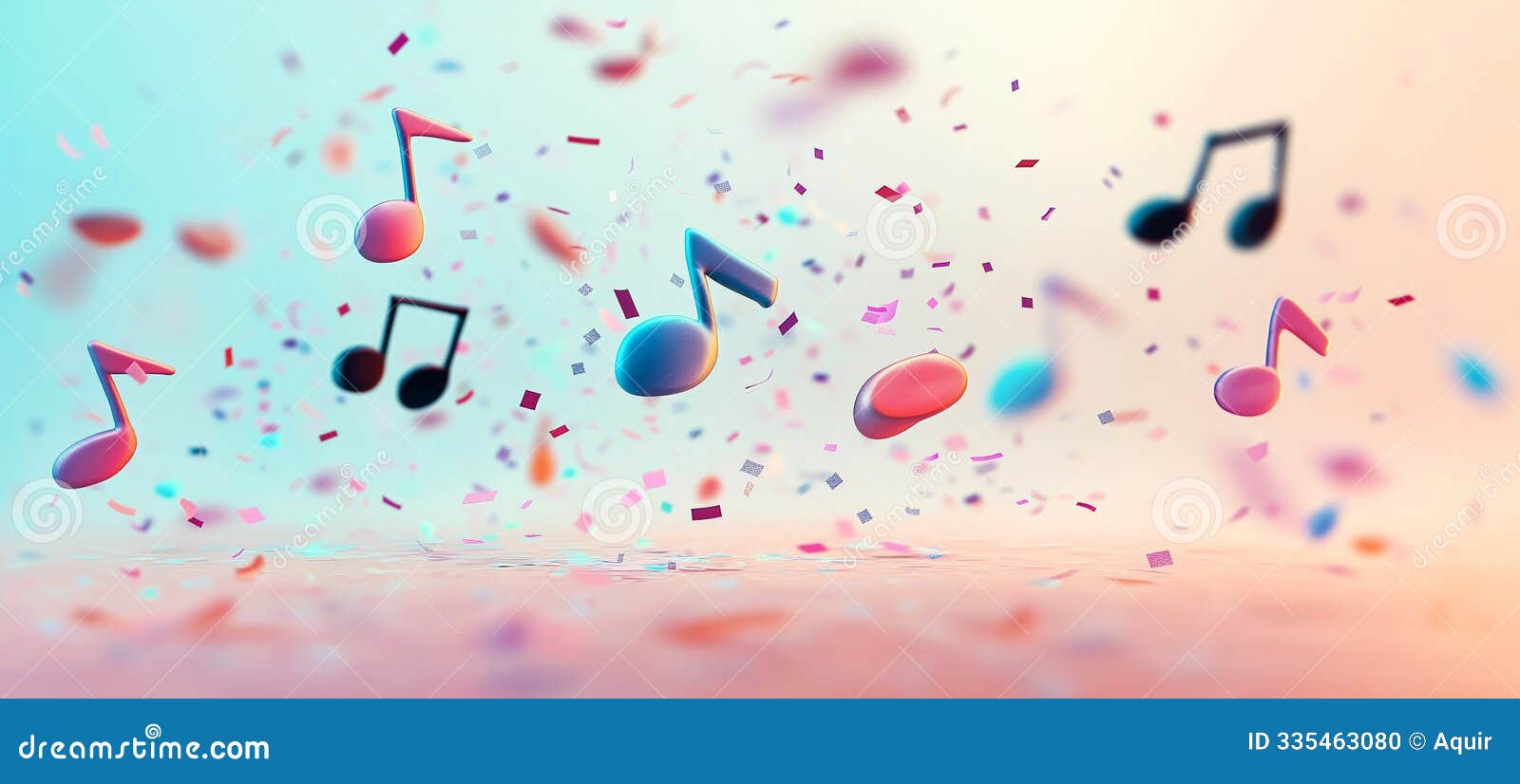 Floating Musical Notes. Abstract Music Notes Background Stock ...