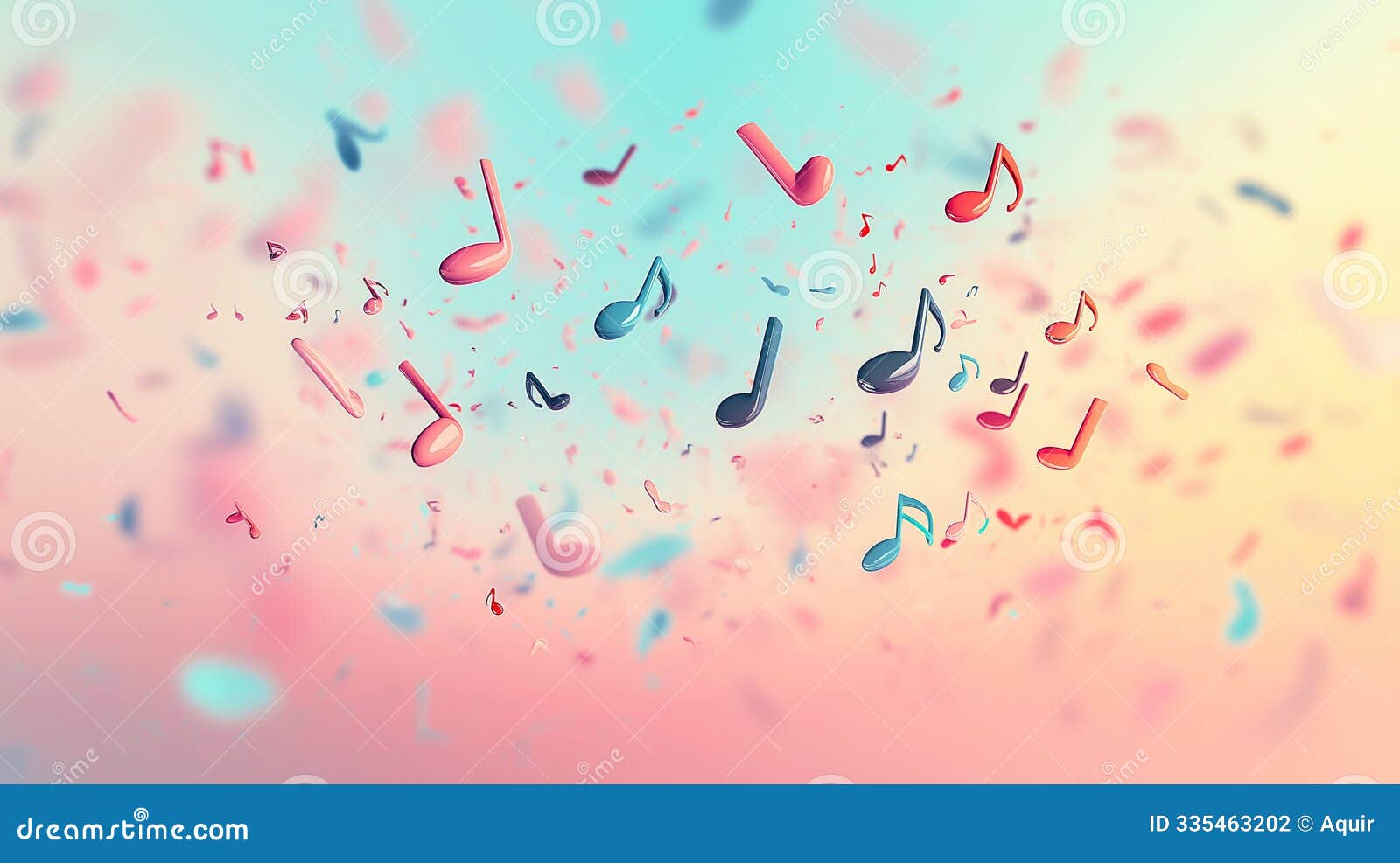 Floating Musical Notes. Abstract Music Notes Background Stock ...