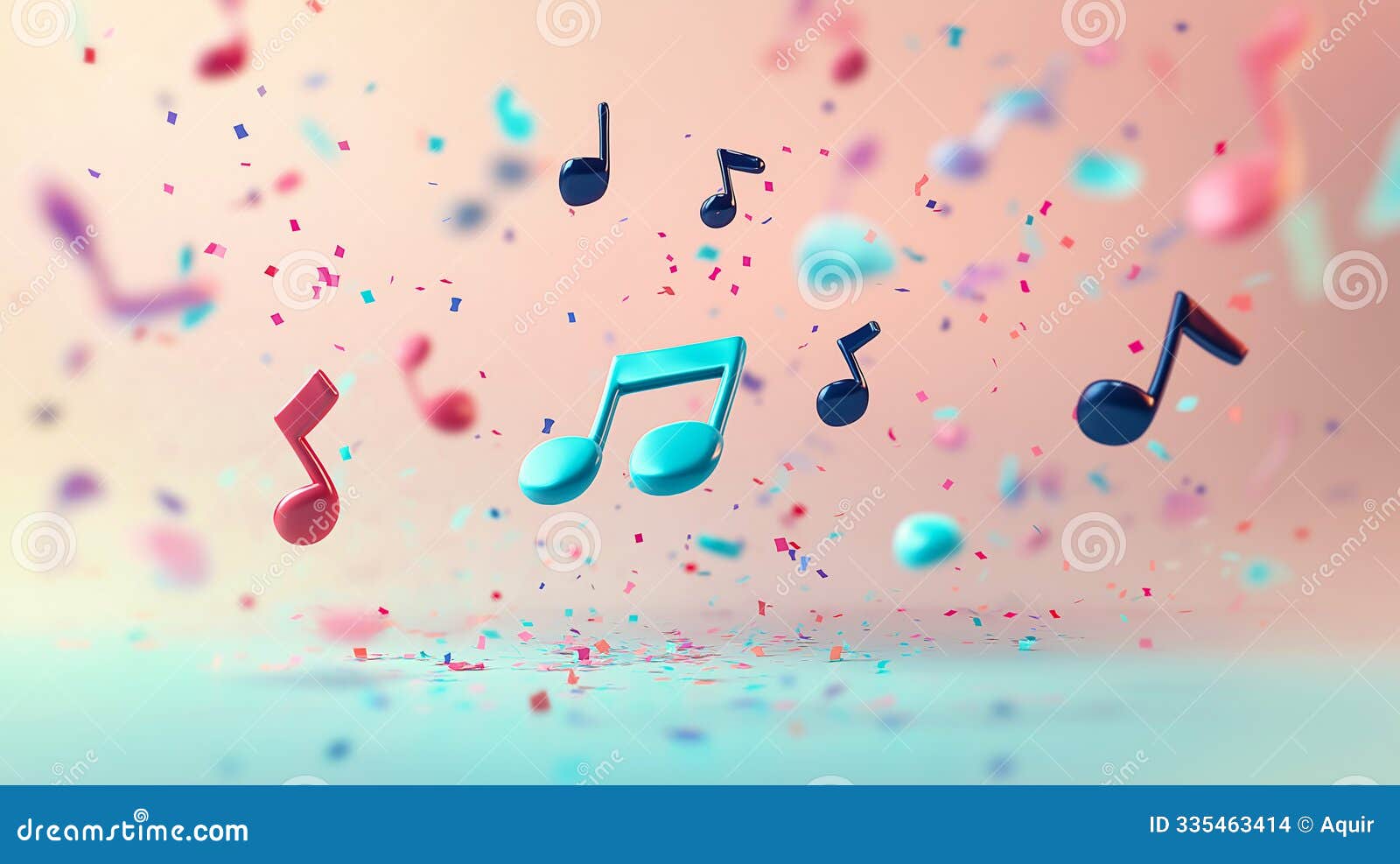 Floating Musical Notes. Abstract Music Notes Background Stock ...