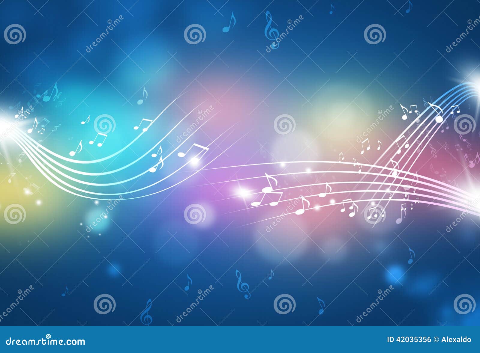 Abstract Music Notes Multicolor Background Stock Illustration ...