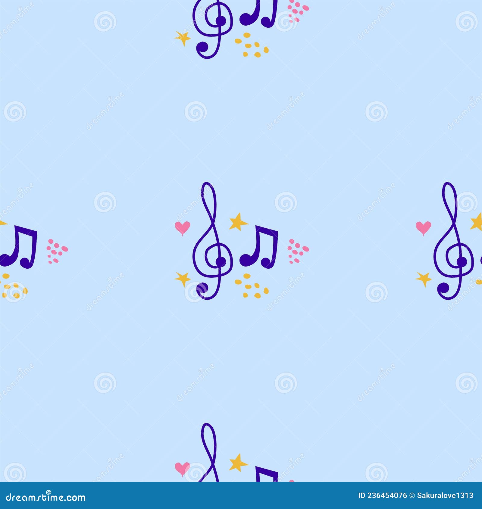Abstract Music Notes Seamless Pattern Background. Musical Illustration ...