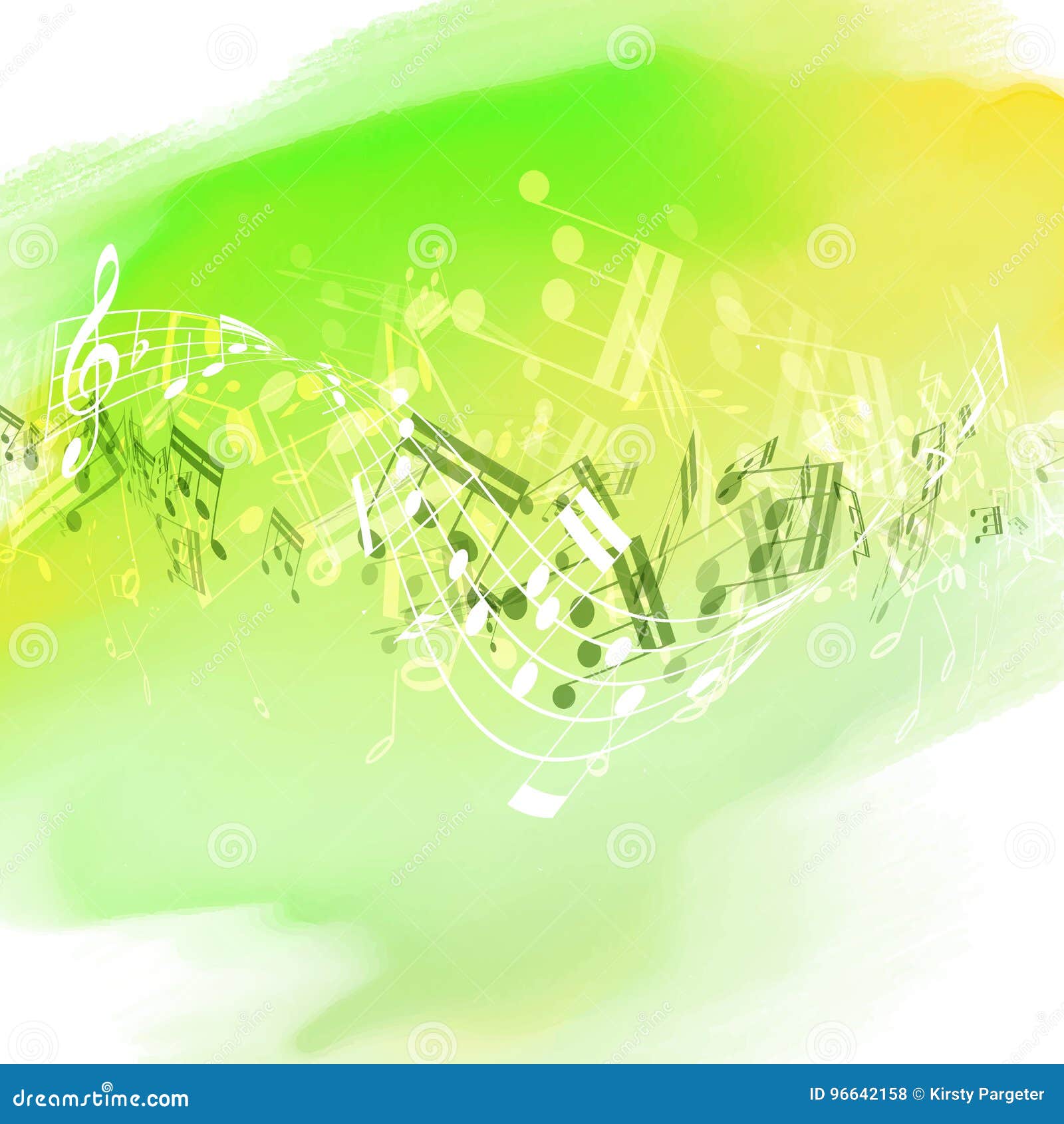 Abstract Music Notes on Watercolour Texture Stock Vector - Illustration ...