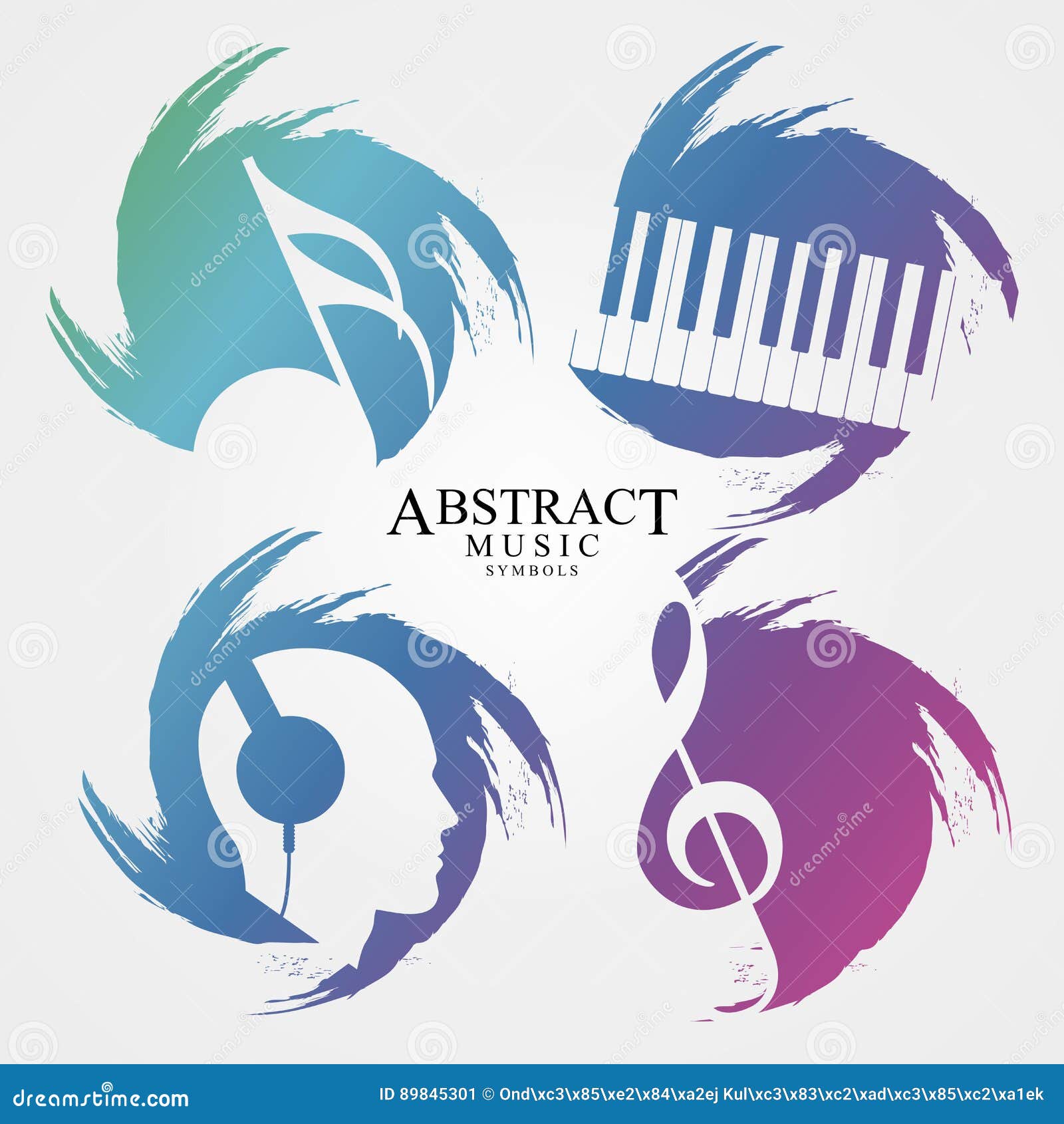 Abstract Music Symbols. Creative Grunge Style Stock Vector ...