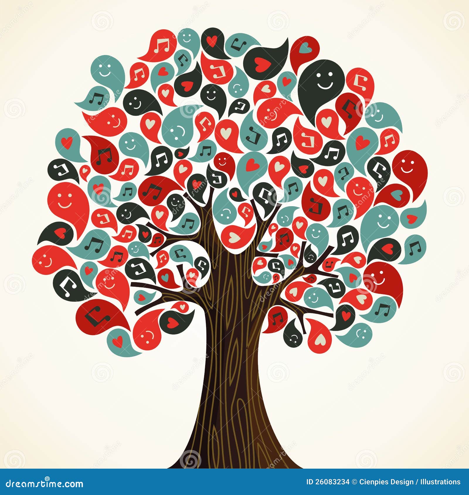 Abstract music tree stock vector. Illustration of harvest - 26083234