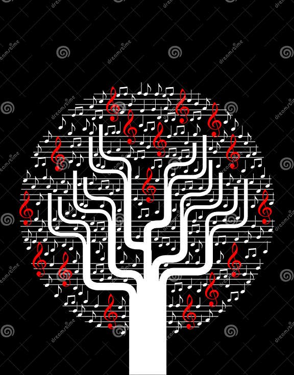 Abstract music tree stock vector. Illustration of background - 5635535